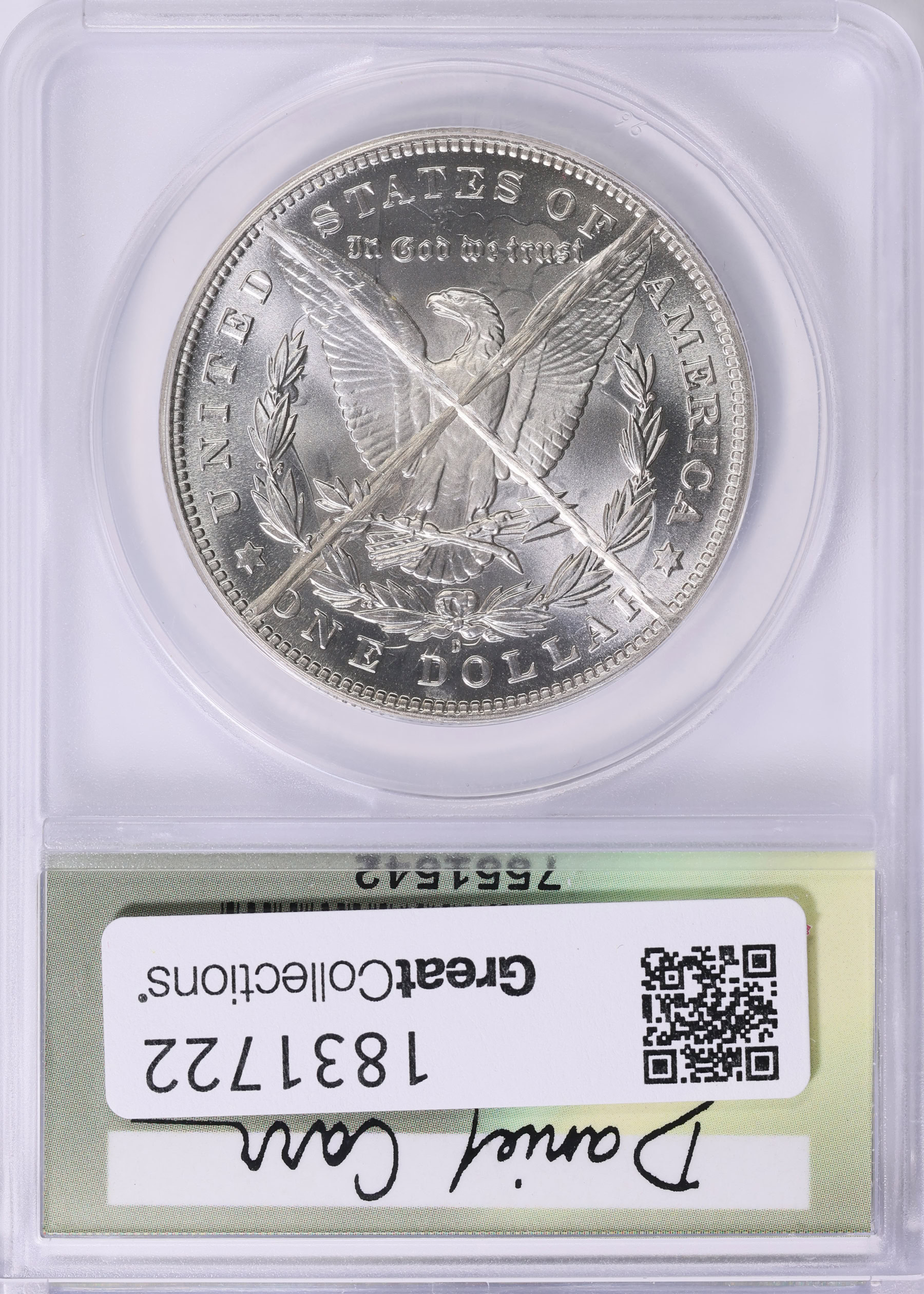 1964-D Daniel Carr Token Morgan Dollar Overstruck on 1878-1921 Morgan ...