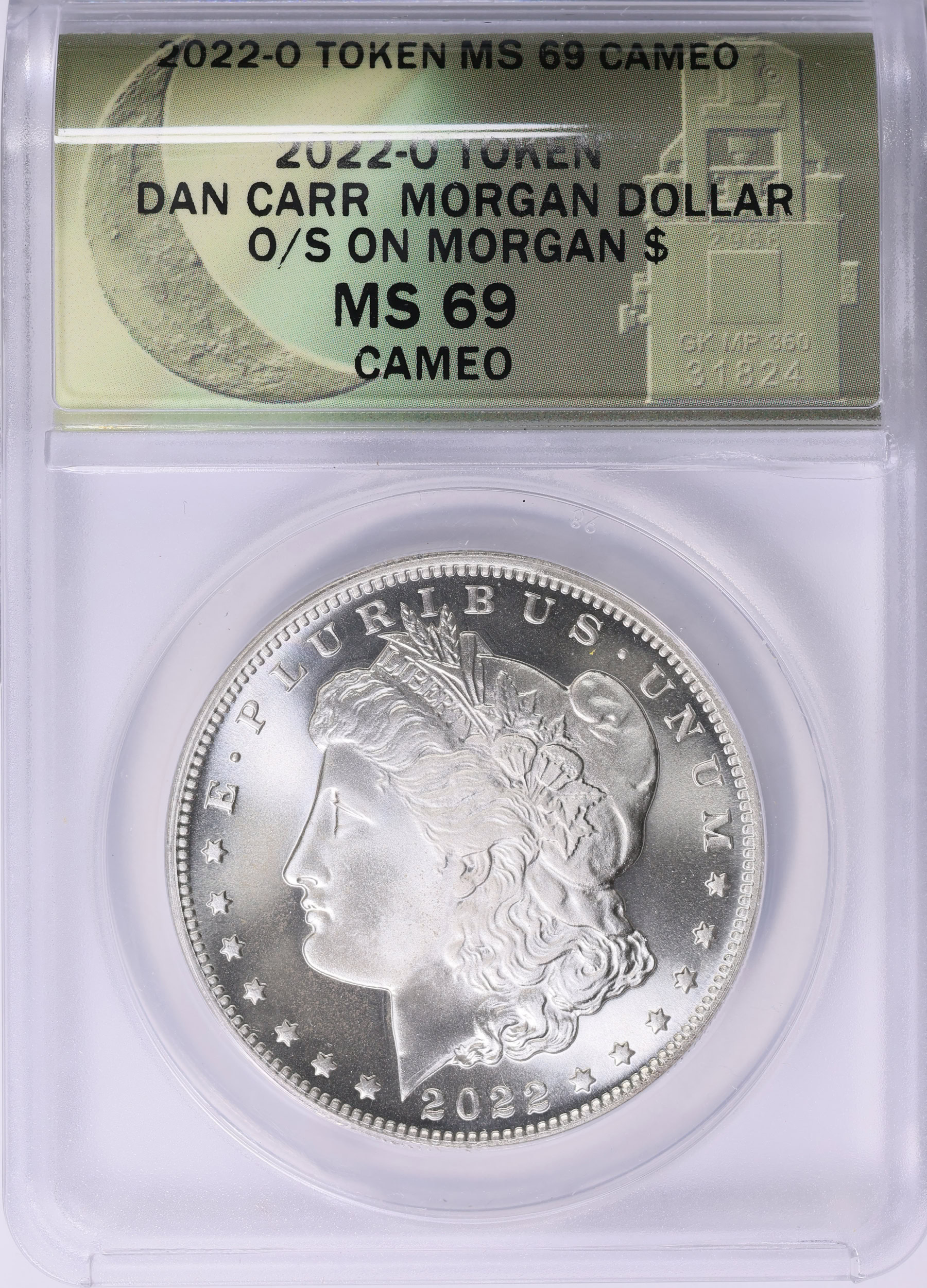 2022-O Daniel Carr Token Morgan Dollar Overstruck on 1878-1921 Morgan ...
