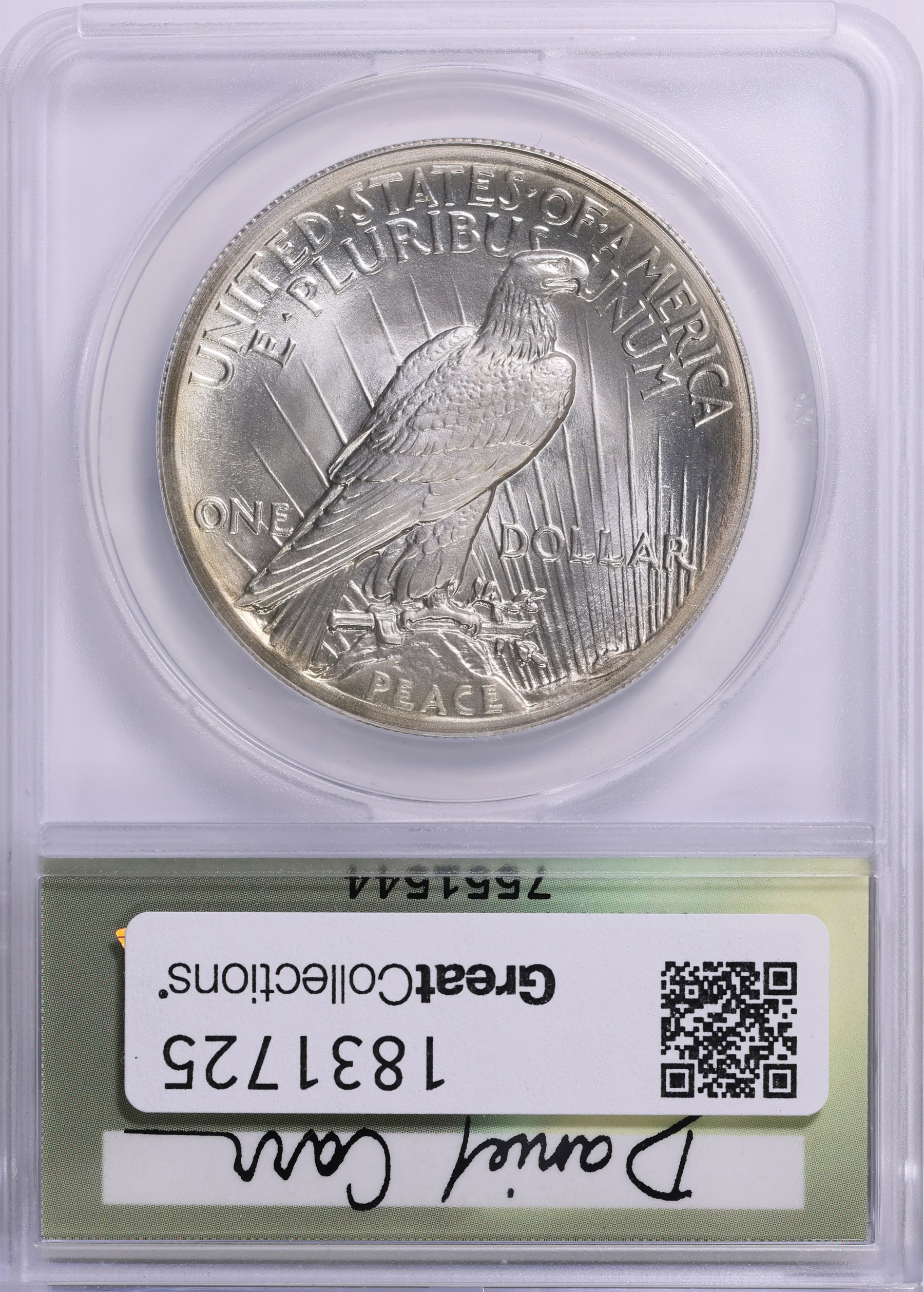 1917 Daniel Carr Token Broken Sword Peace Dollar Overstruck on 1922 ...