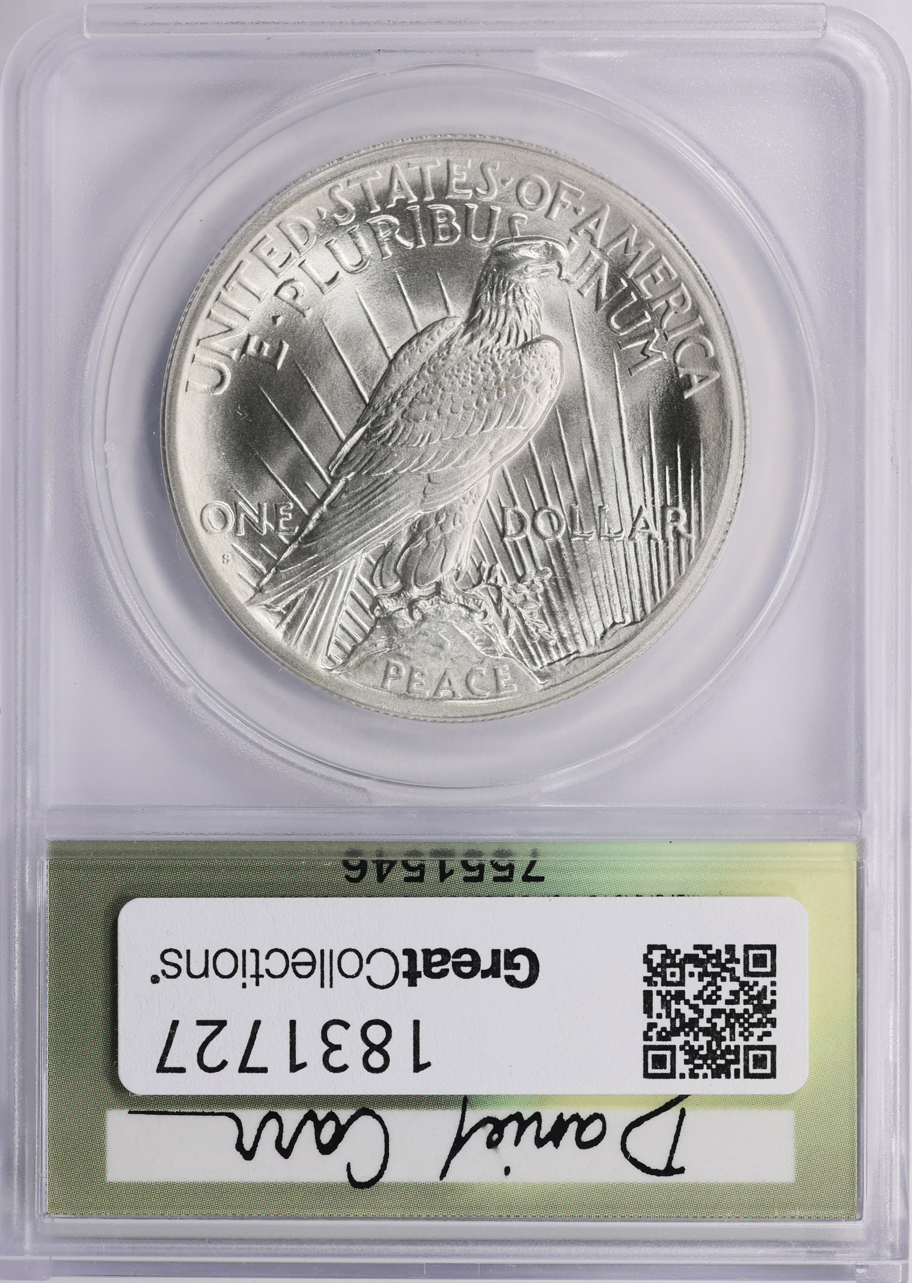 1943-S Daniel Carr Token High Relief Peace Dollar Overstruck on 1922 ...