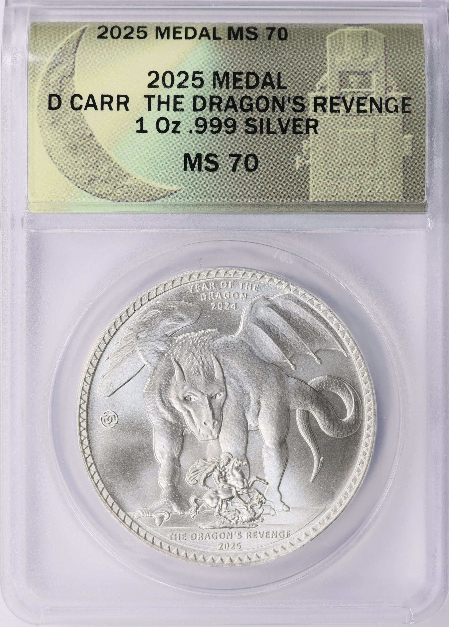 2025 Daniel Carr Token Year of the Dragon the Dragon's Revenge ANACS MS ...