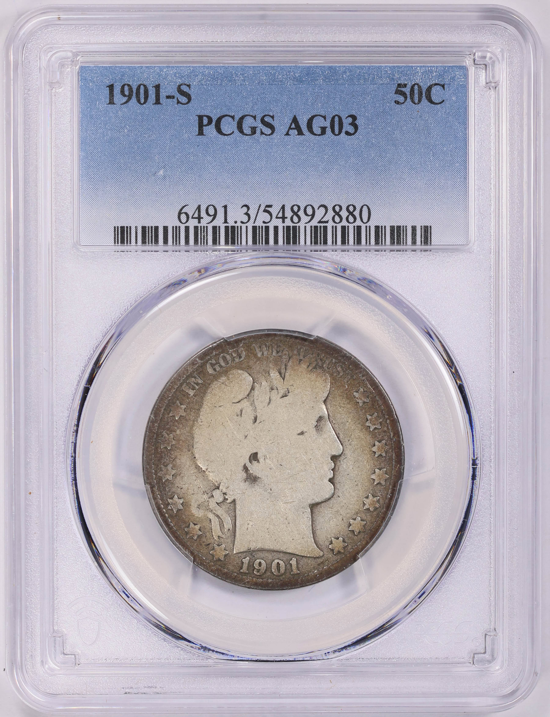 1901-S Barber Half Dollar PCGS AG-03 (Item 1831756) | GreatCollections Coin Auctions