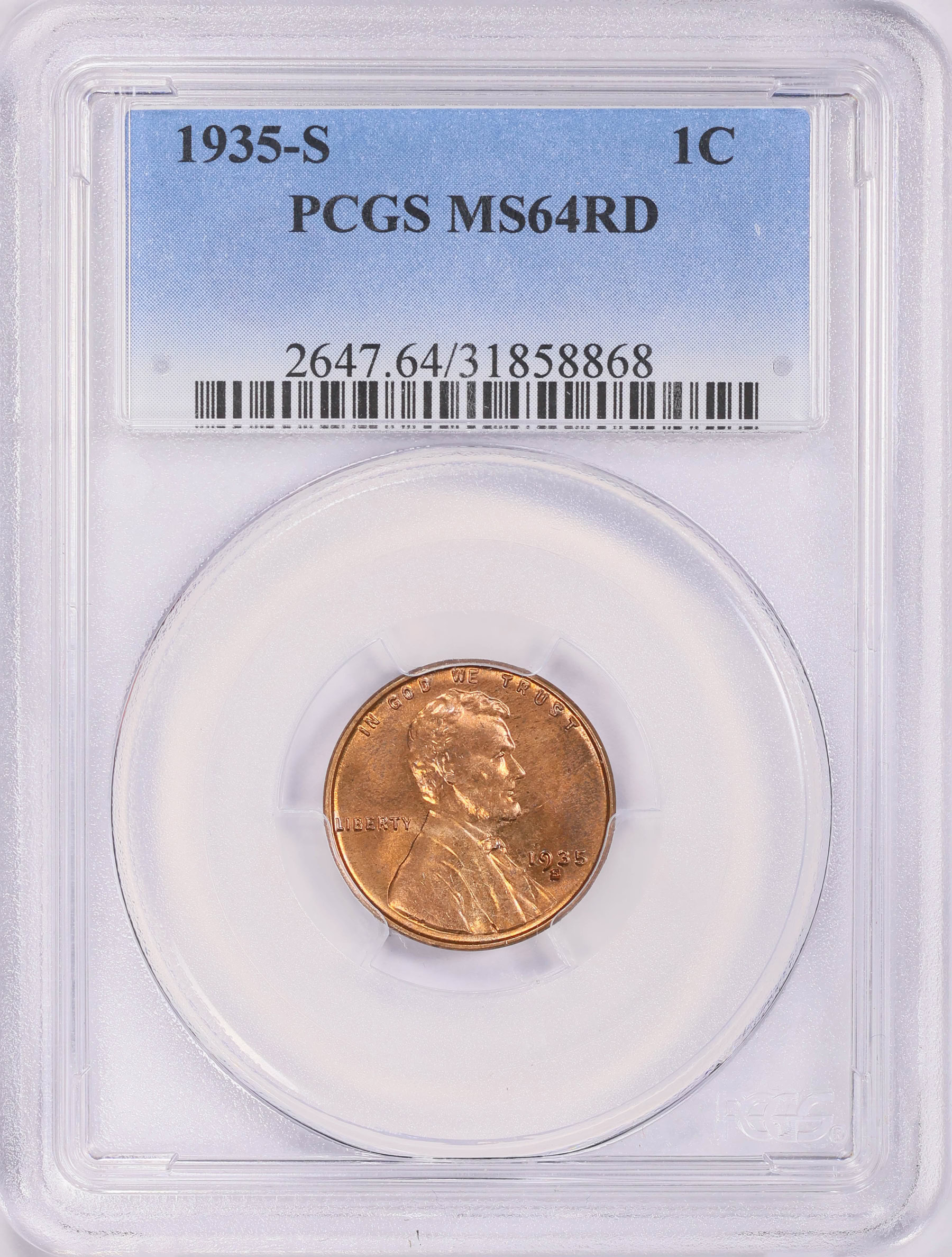 1935-S Lincoln Cent PCGS MS-64 RD (Item 1831792) | GreatCollections Coin Auctions