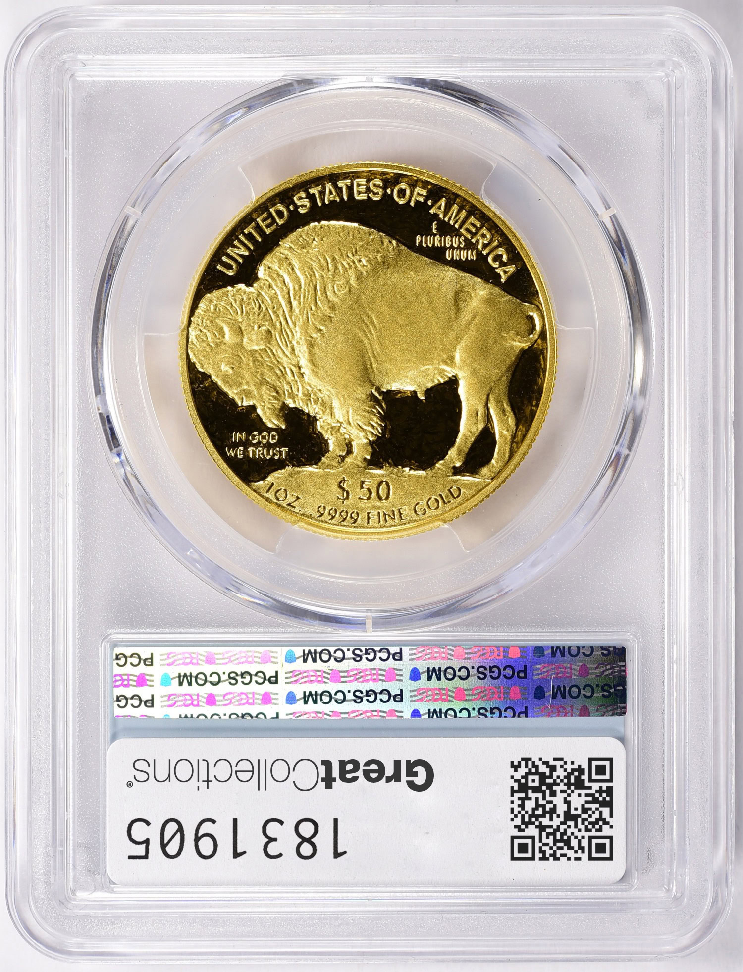2007-W $50 One-Ounce Gold American Buffalo First Strike PCGS Proof-70 DCAM (Item 1831905 ...