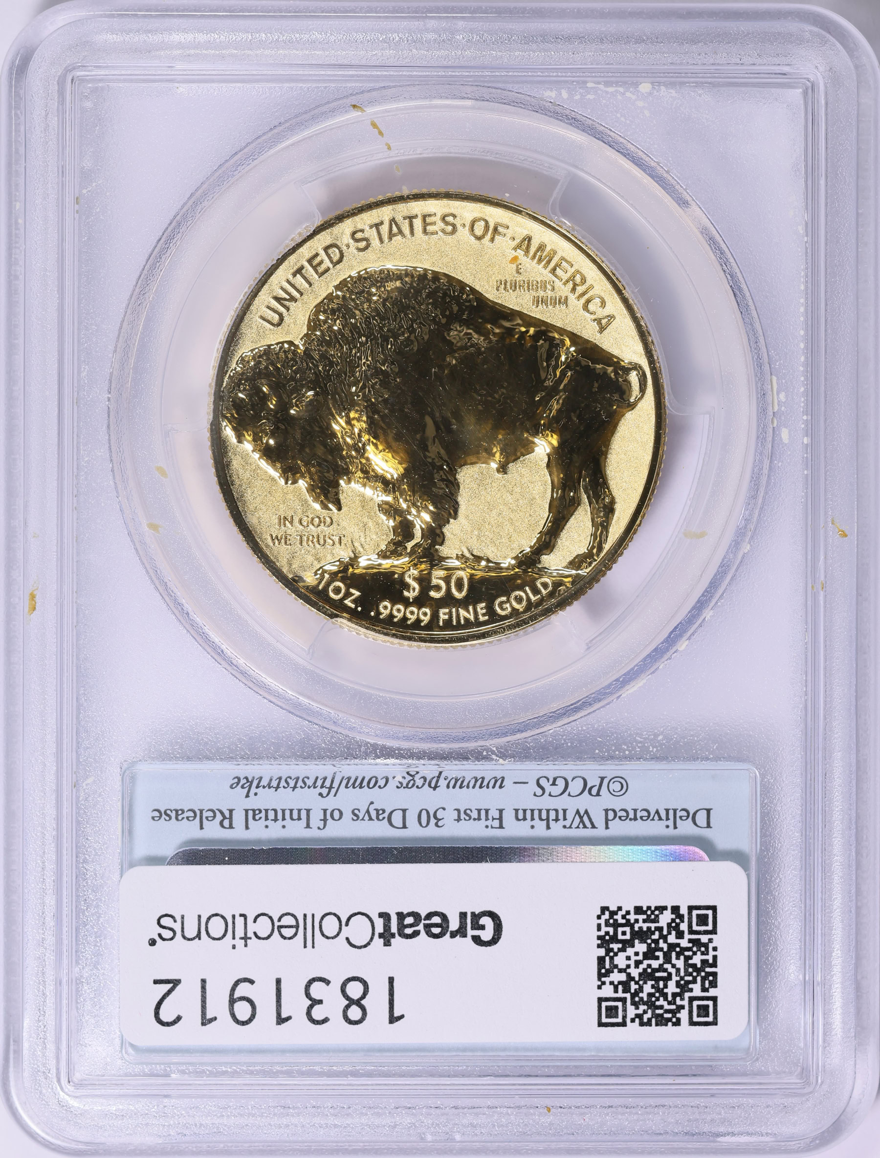 2013-W $50 One-Ounce Gold American Buffalo Reverse Proof First Strike PCGS Proof-70 (Item ...