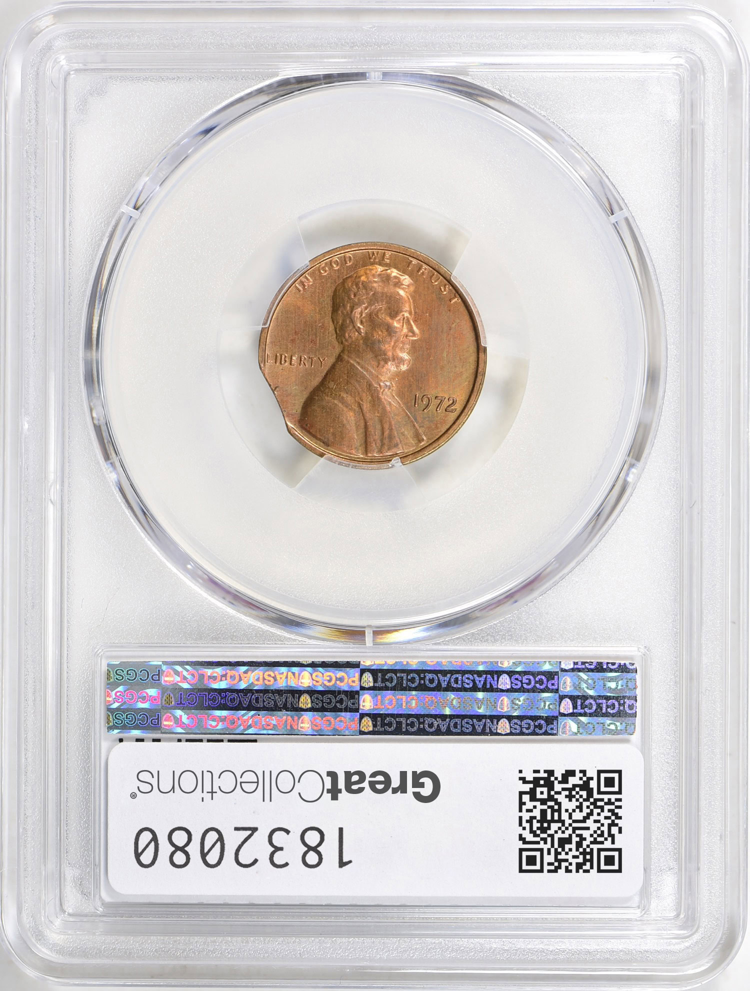 Mint Error 1972 Lincoln Cent Doubled Die Obverse FS-103 (033.53) Clipped Planchet PCGS MS-65 RB ...