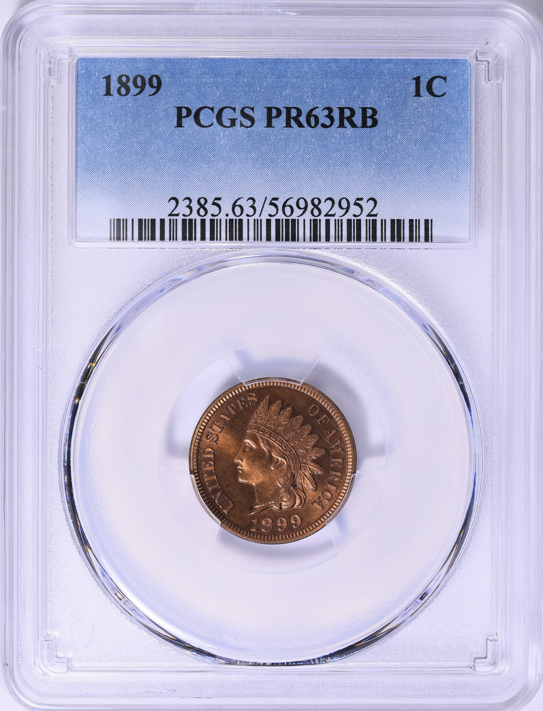 1899 Indian Cent PCGS Proof-63 RB (Item 1832093) | GreatCollections Coin Auctions
