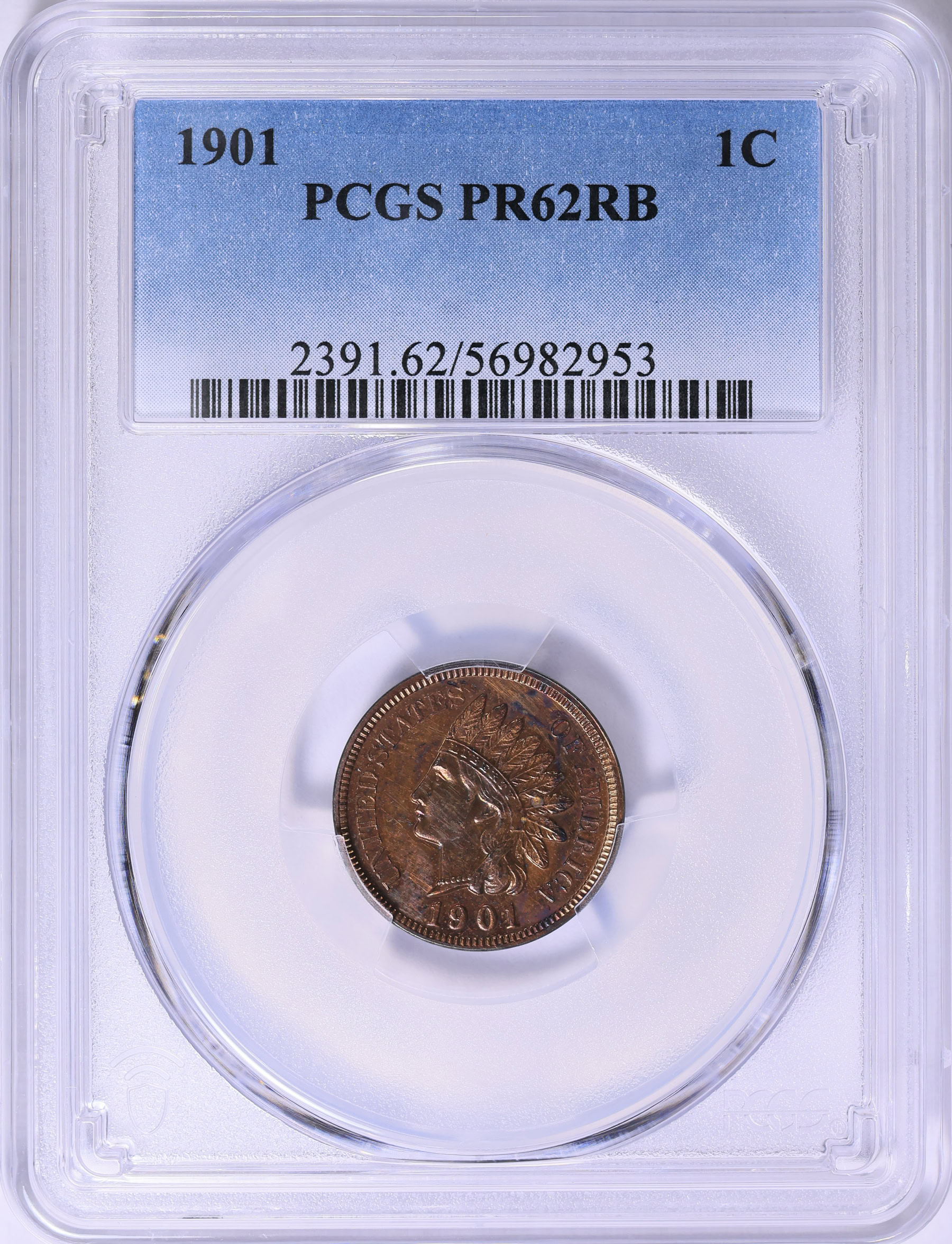 1901 Indian Cent PCGS Proof-62 RB (Item 1832094) | GreatCollections Coin Auctions