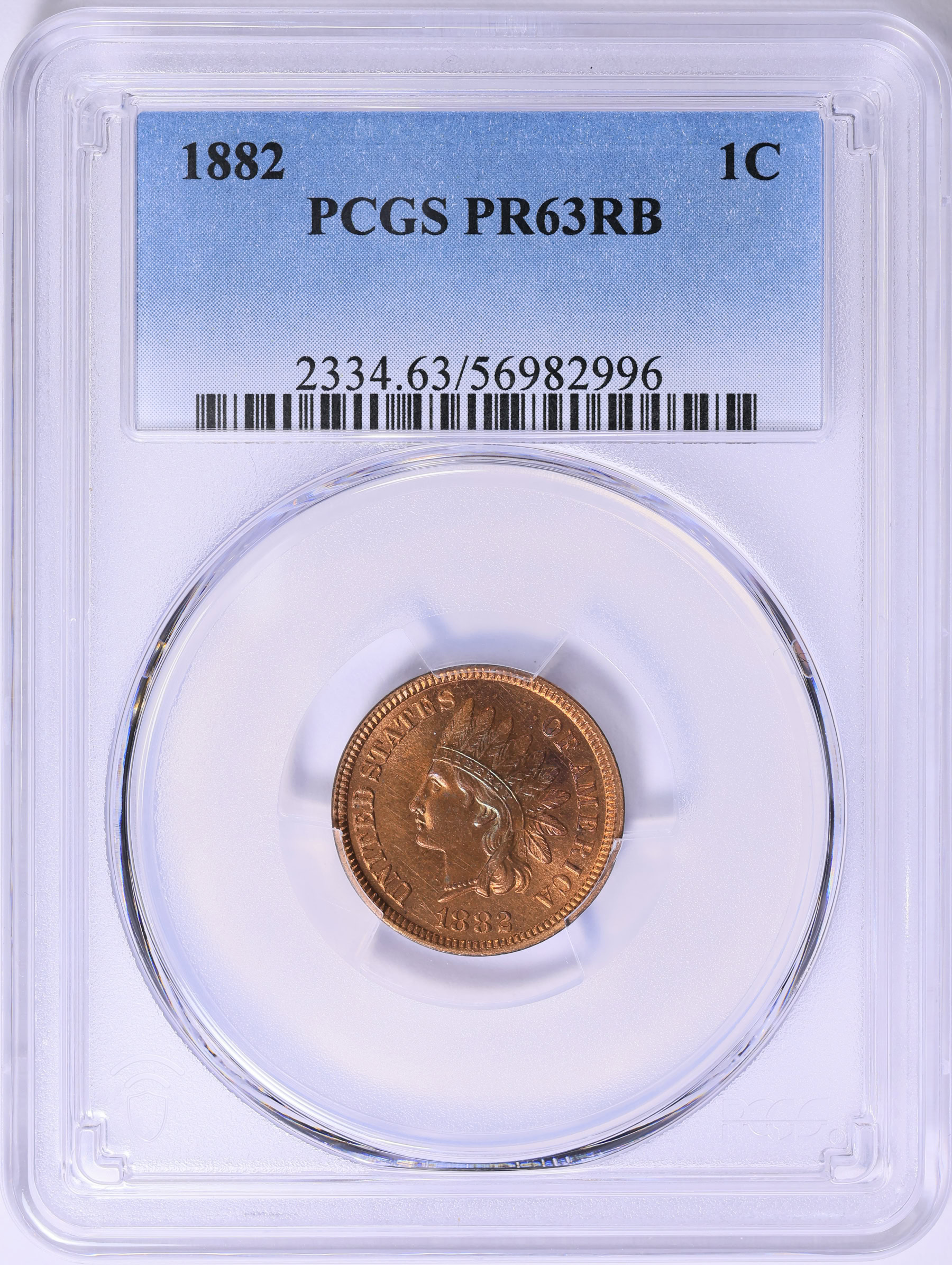 1882 Indian Cent PCGS Proof-63 RB (Item 1832104) | GreatCollections Coin Auctions
