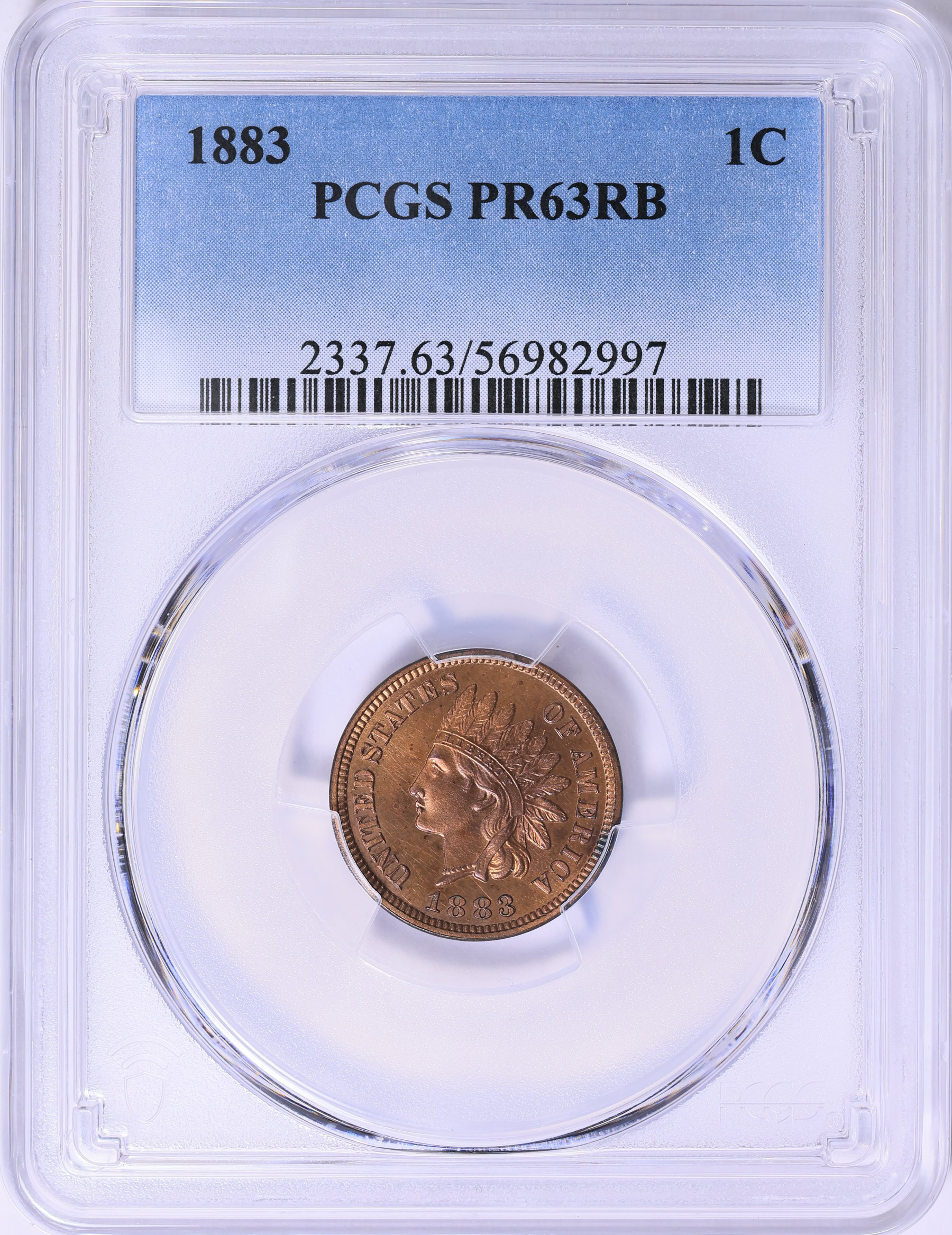 1883 Indian Cent PCGS Proof-63 RB (Item 1832105) | GreatCollections Coin Auctions