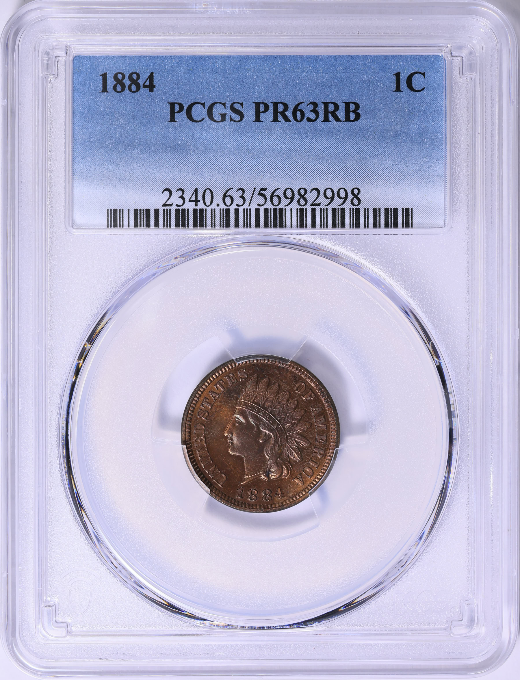 1884 Indian Cent PCGS Proof-63 RB (Item 1832106) | GreatCollections Coin Auctions