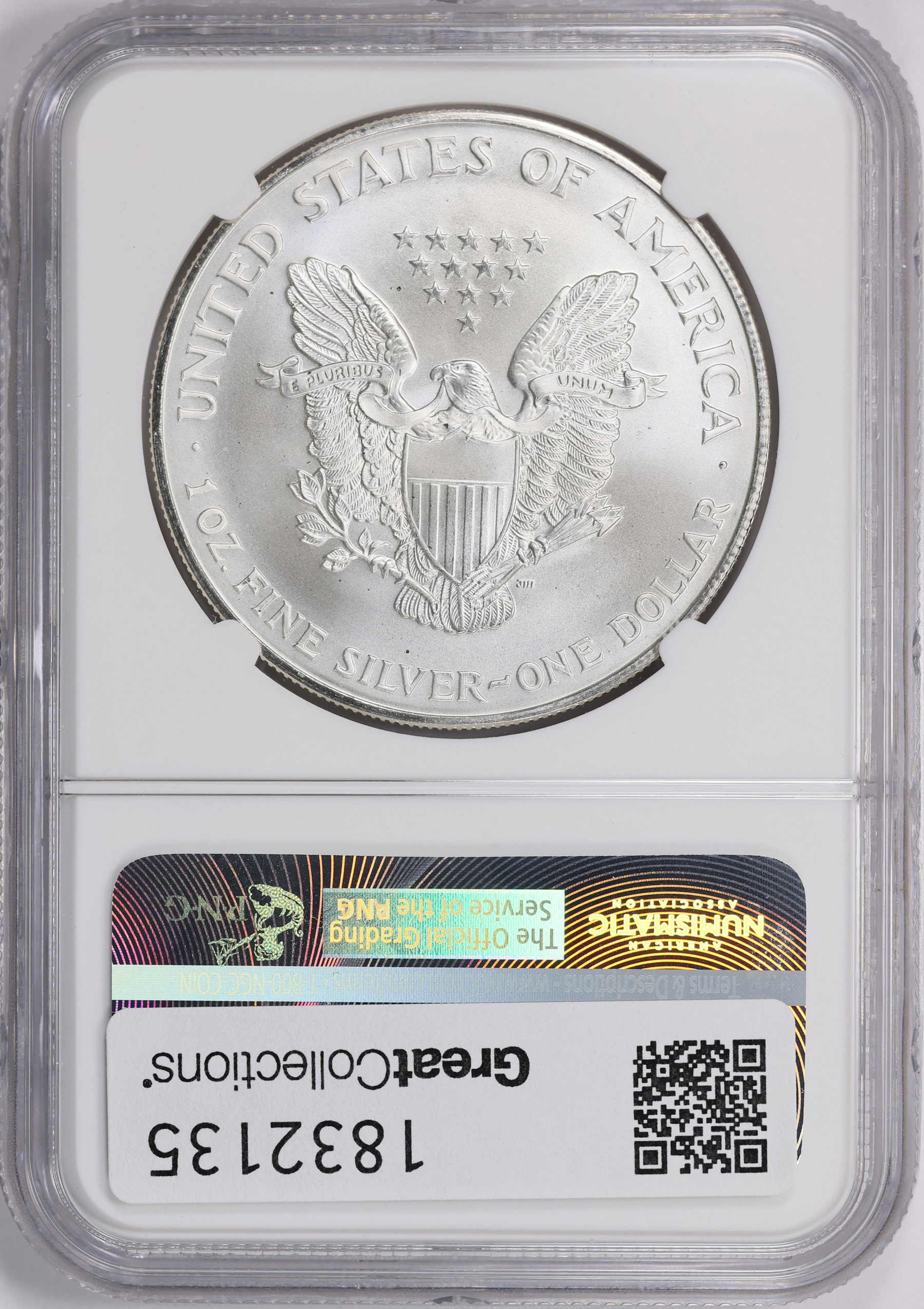 Mint Error 1996 $1 Silver Eagle Obverse Struck Through NGC MS-69 | NGC ...