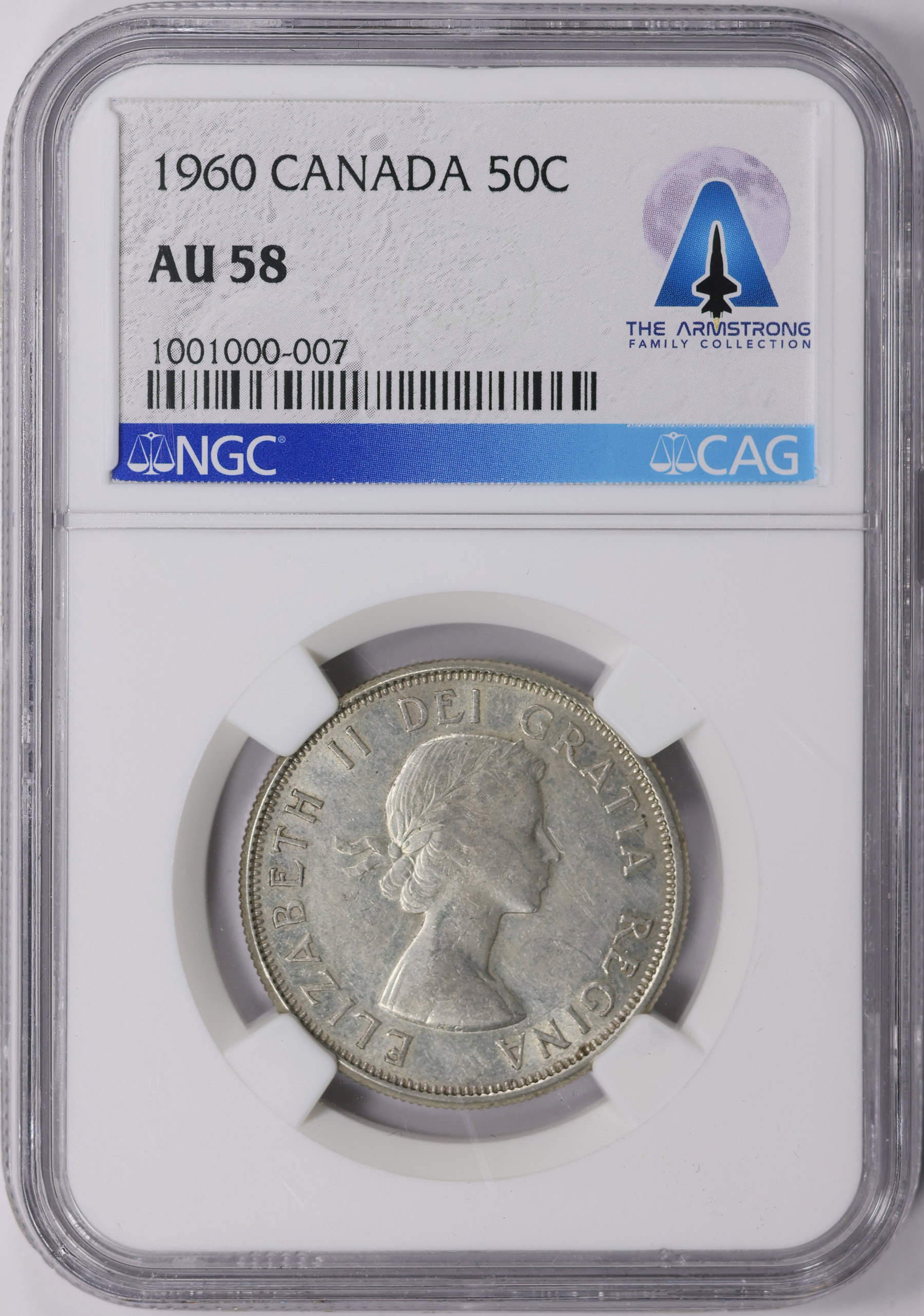 Canada 1960 Silver 50 Cents KM-56 NGC AU-58 (Armstrong Family ...