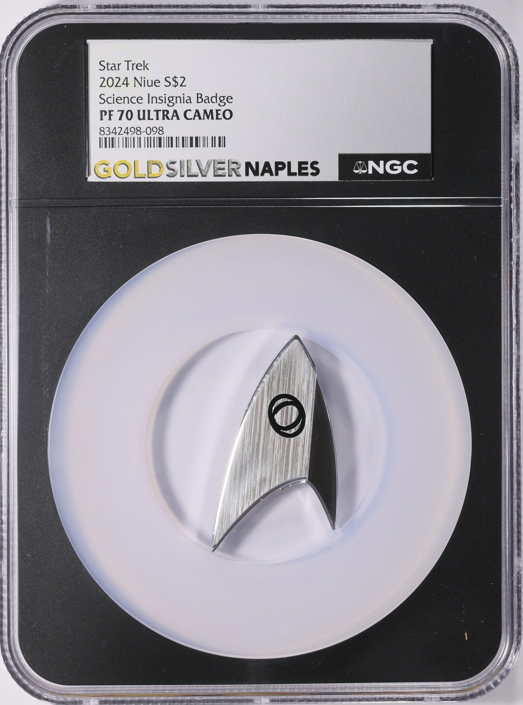 Niue 2024 Silver $2 Star Trek Science Insignia Badge NGC Proof-70 UC ...