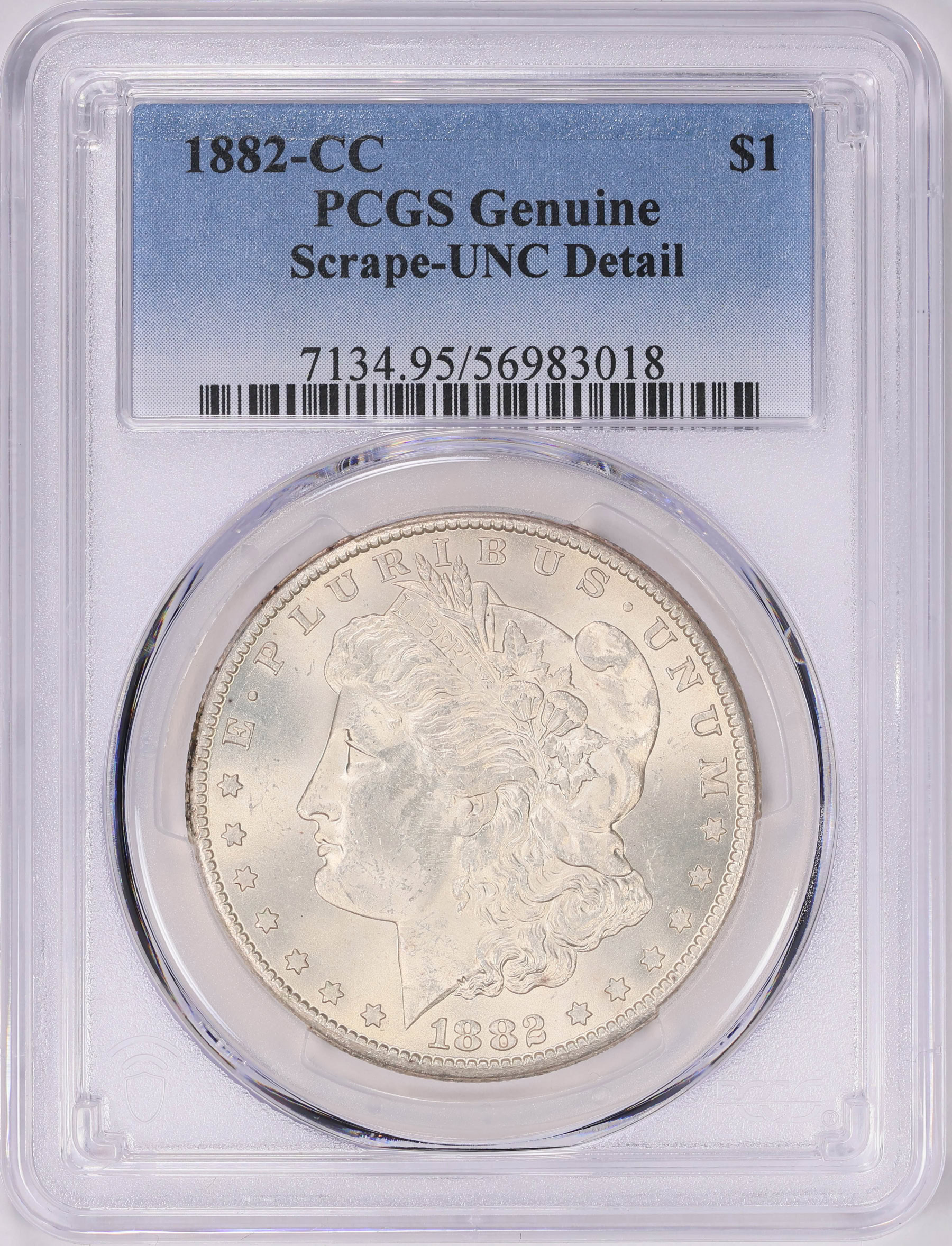 1882-CC Morgan Silver Dollar PCGS Genuine Unc Details (Item 1832313) | GreatCollections Coin ...