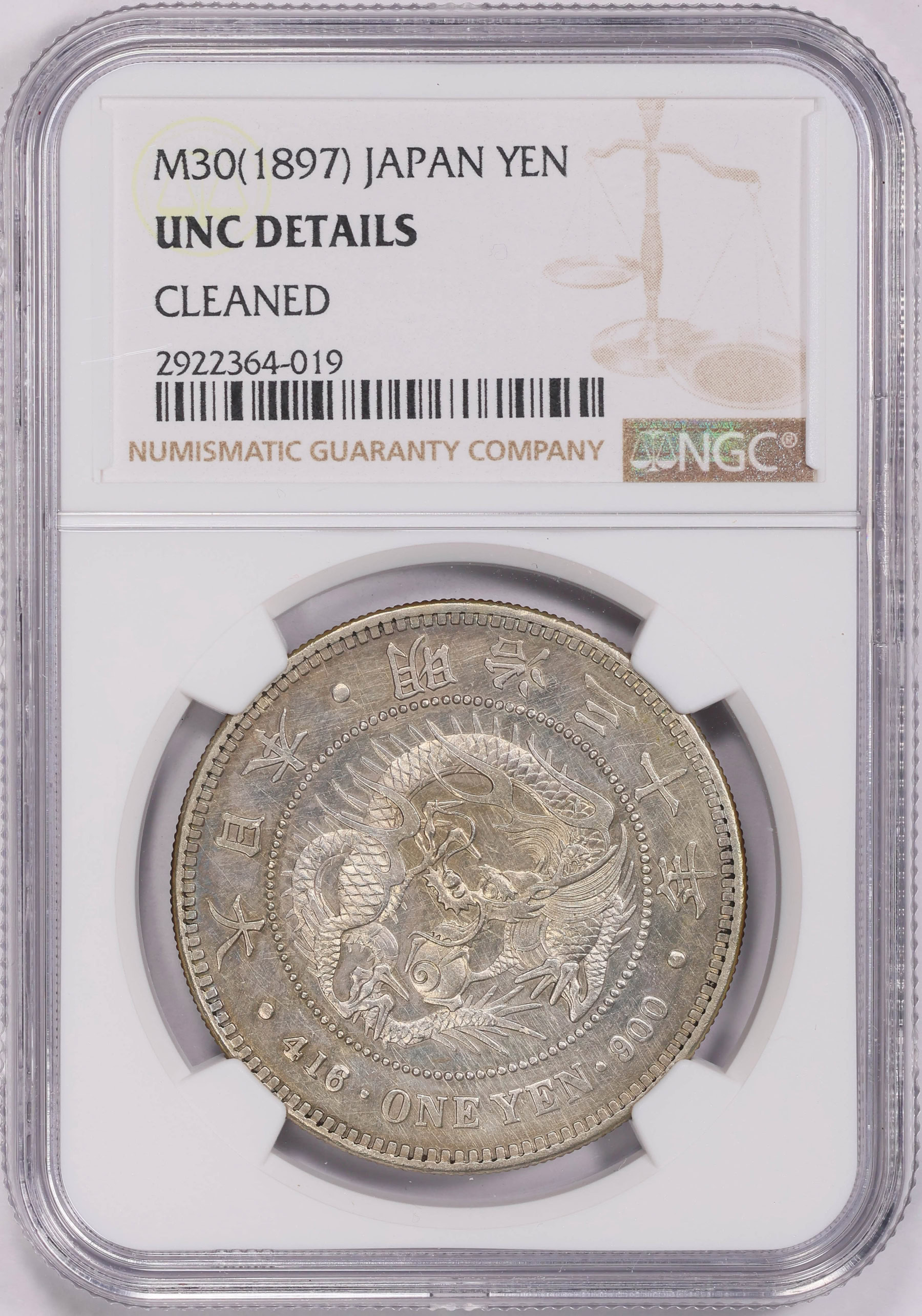 Japan Year 30 (1897) Silver Yen Y-A25.3 NGC Unc Details (Item 1832557 ...