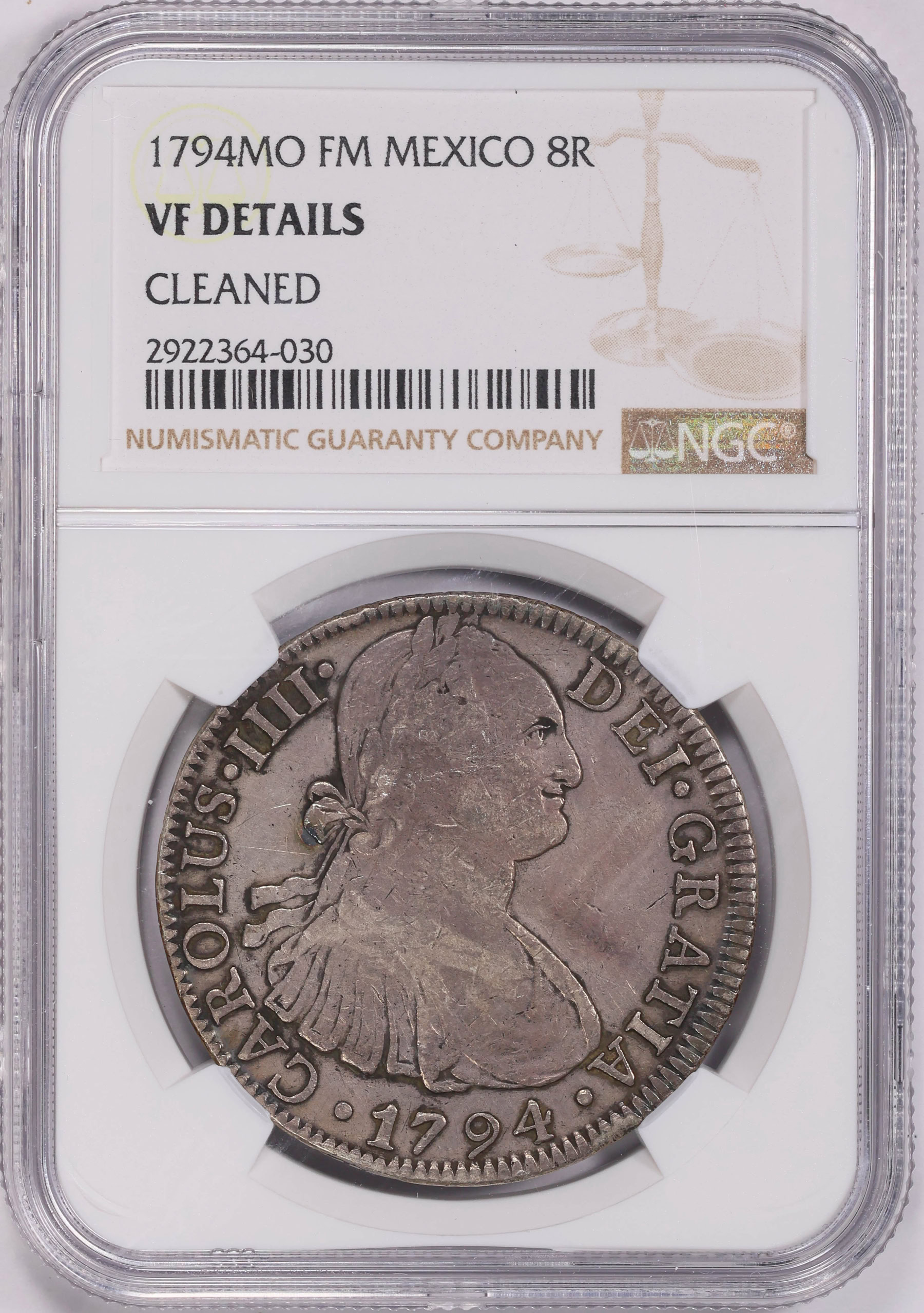 Mexico 1794-Mo FM Silver 8 Reales KM-109 NGC VF Details (Item 1832559) | GreatCollections Coin ...