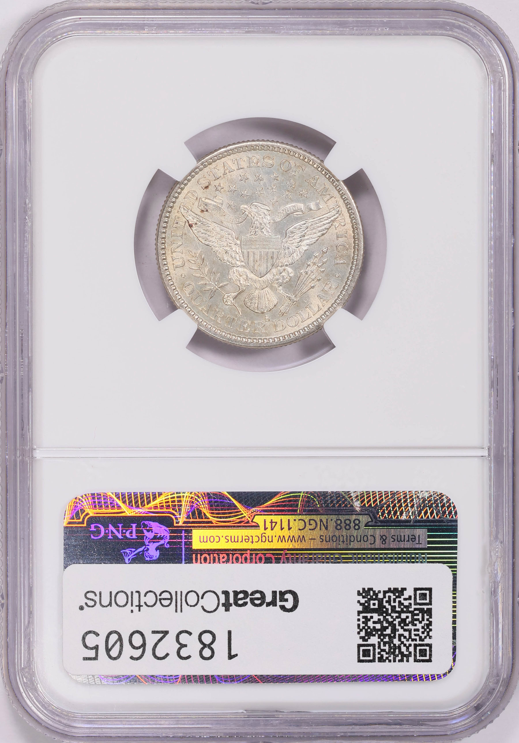 1896-S Barber Quarter NGC MS-63 (Item 1832605) | GreatCollections Coin Auctions