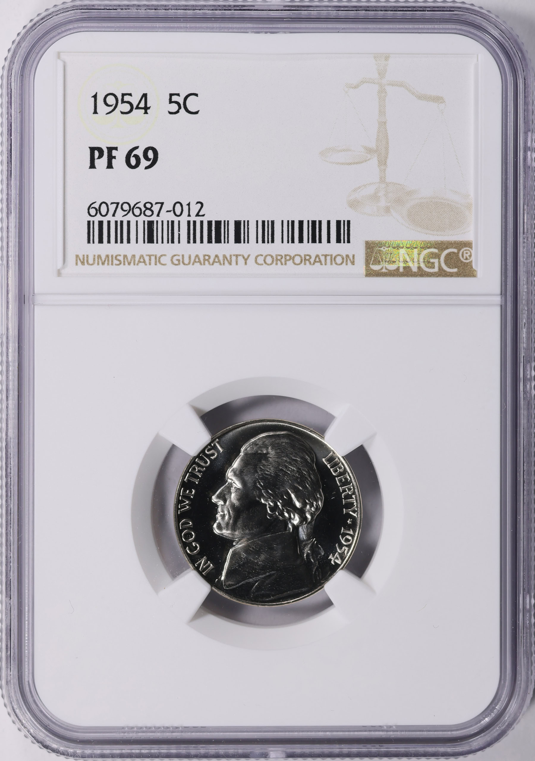 1954 Jefferson Nickel NGC Proof-69 (Item 1832606) | GreatCollections Coin Auctions