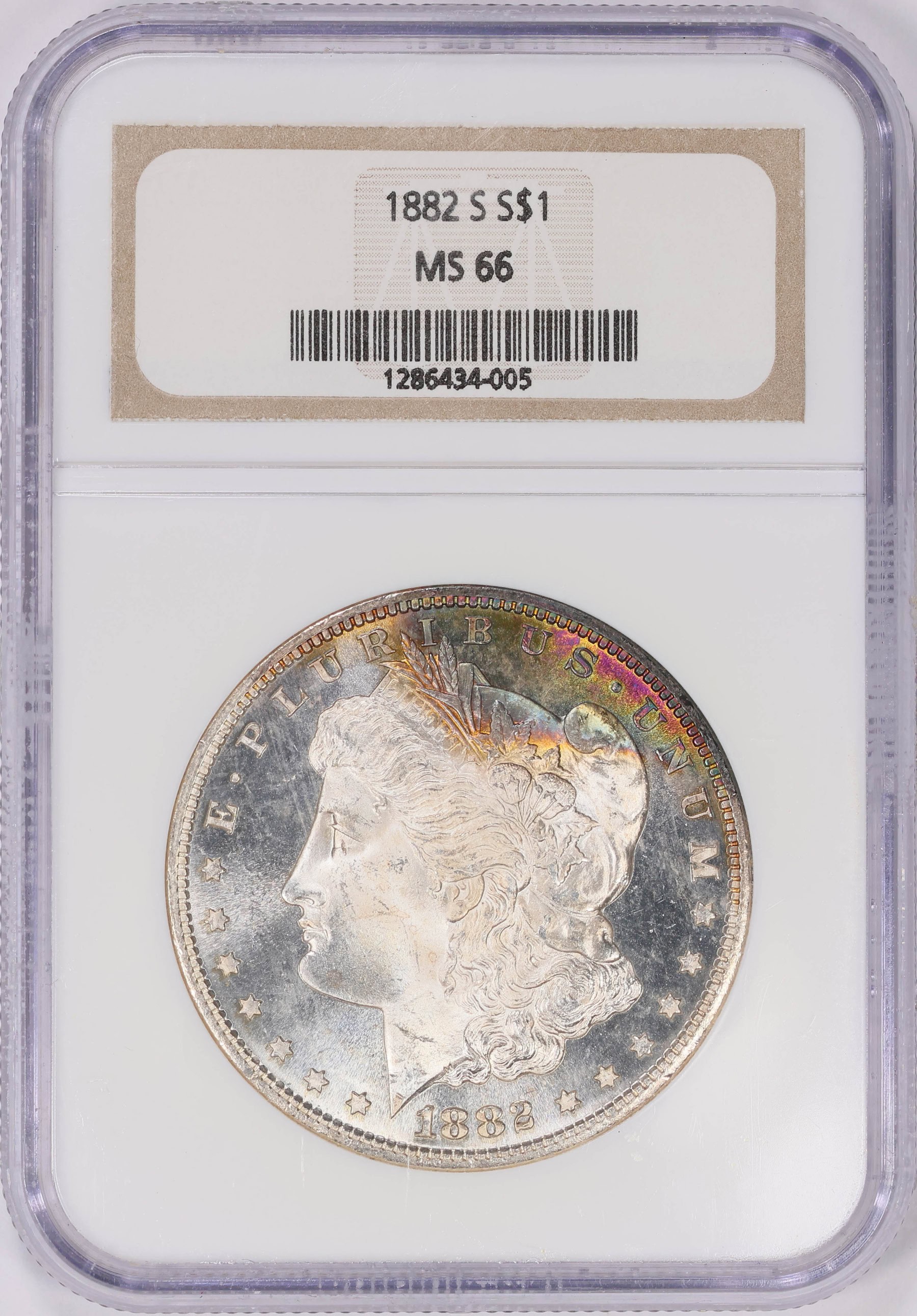 1882-S Morgan Silver Dollar NGC MS-66 (Toned) (Item 1832614) | GreatCollections Coin Auctions
