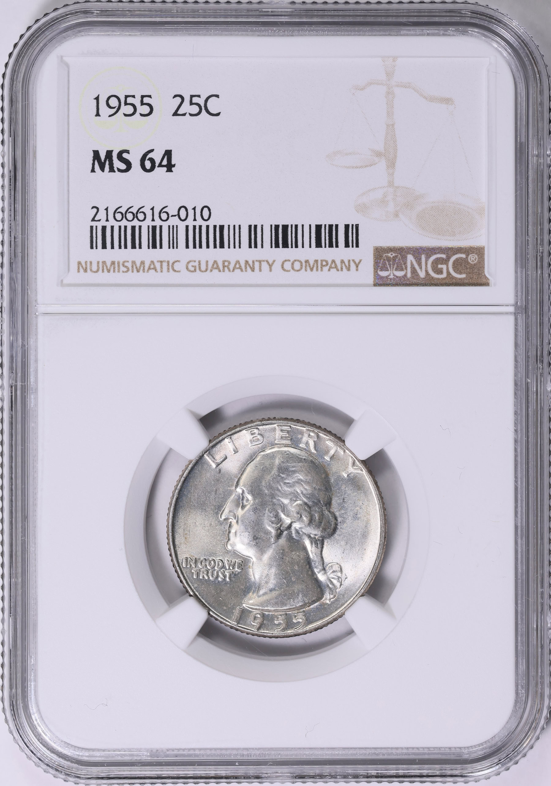 1955 Washington Quarter NGC MS-64 (Item 1832668) | GreatCollections ...