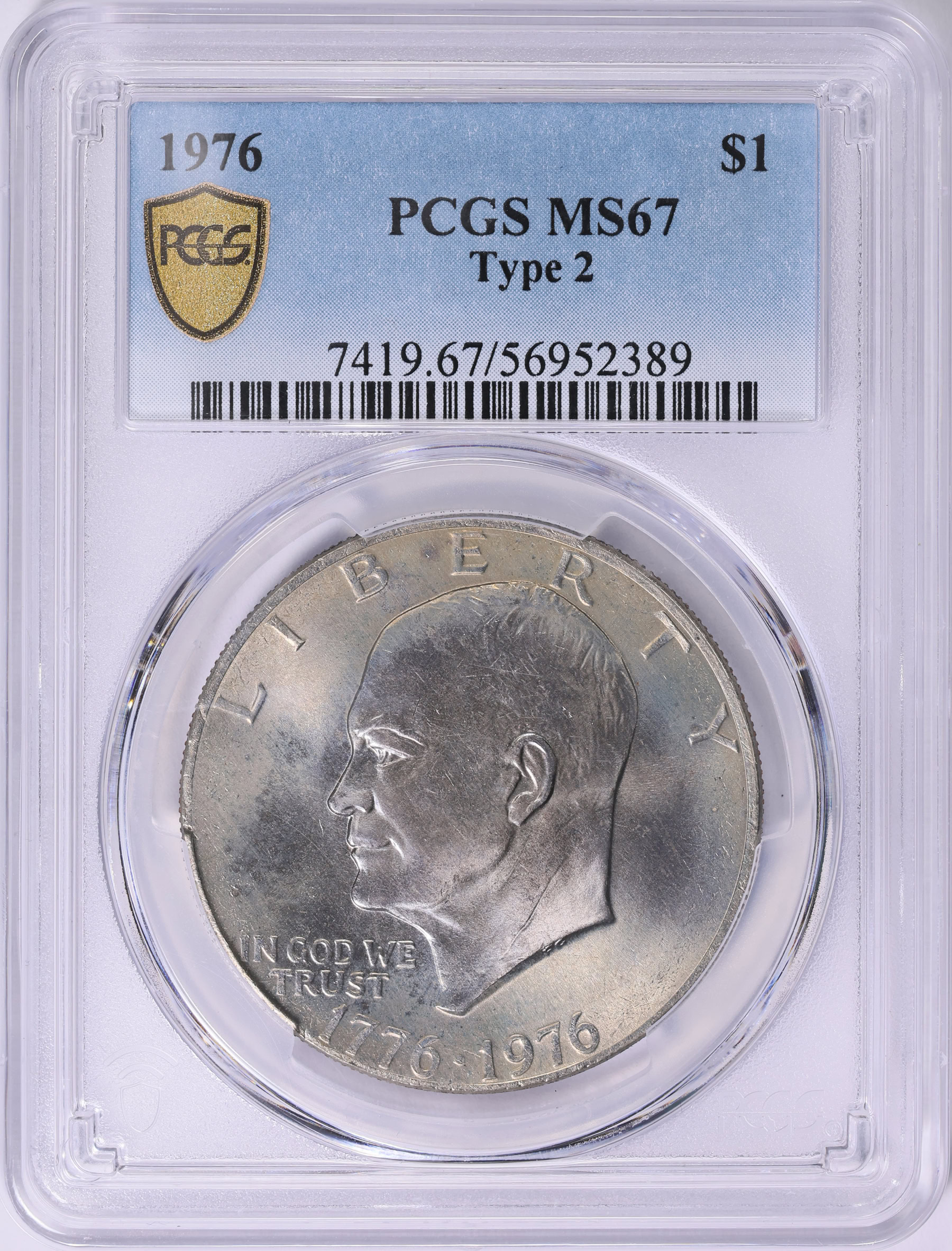 1976 Eisenhower Dollar Type 2 PCGS MS-67 (Toned) (Item 1832720) | GreatCollections Coin Auctions