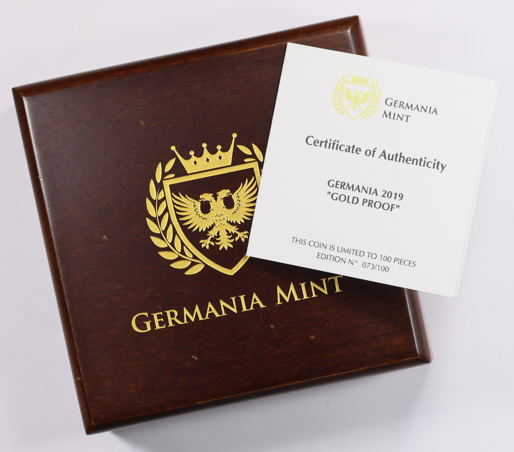 Germania 2019 Gold 100 Marks Fantasy Issue With Case of Issue NGC Proof ...