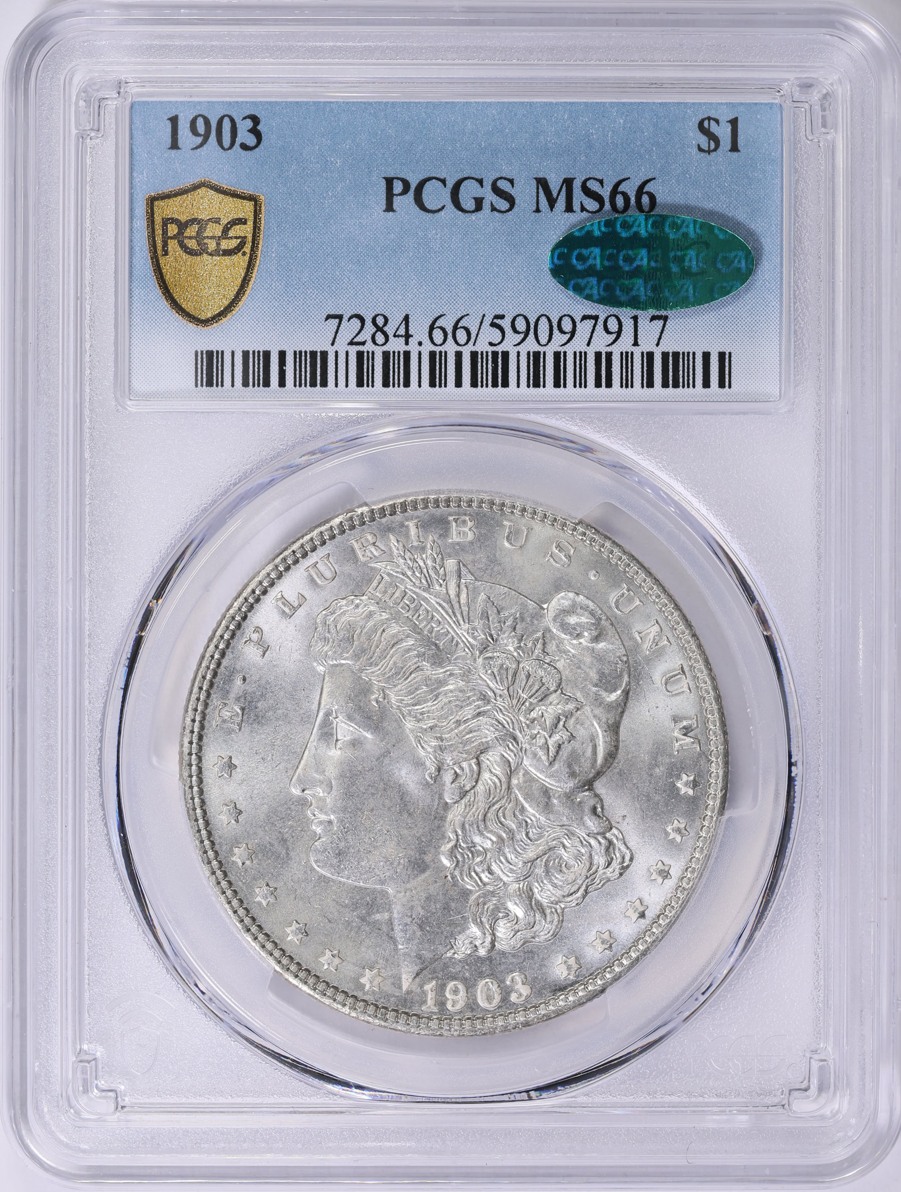 1903 Morgan Silver Dollar PCGS MS-66 (CAC Green) (Item 1832826) | GreatCollections Coin Auctions