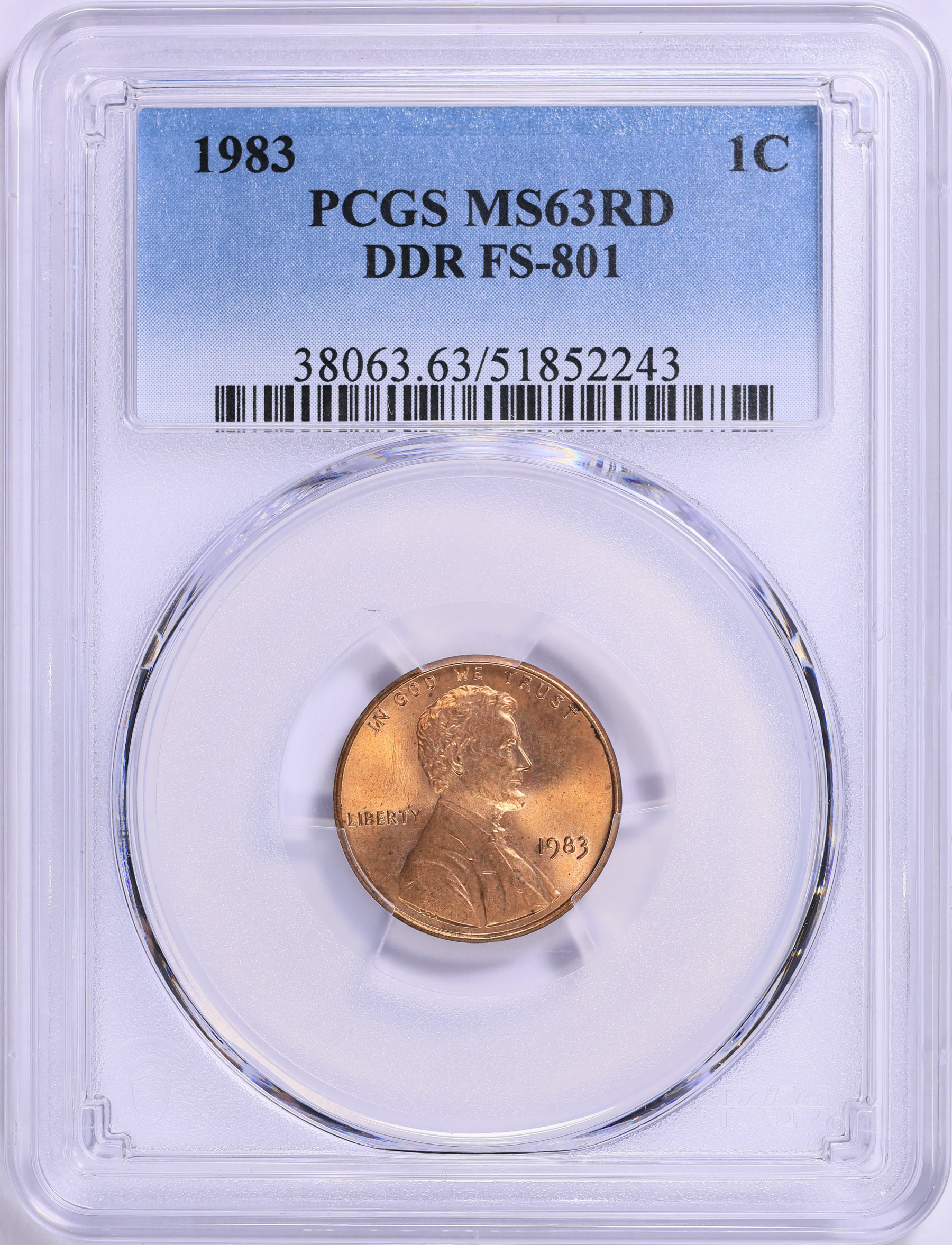 1983 Lincoln Cent Doubled Die Reverse FS-801 PCGS MS-63 RD (Item 1832899) | GreatCollections ...