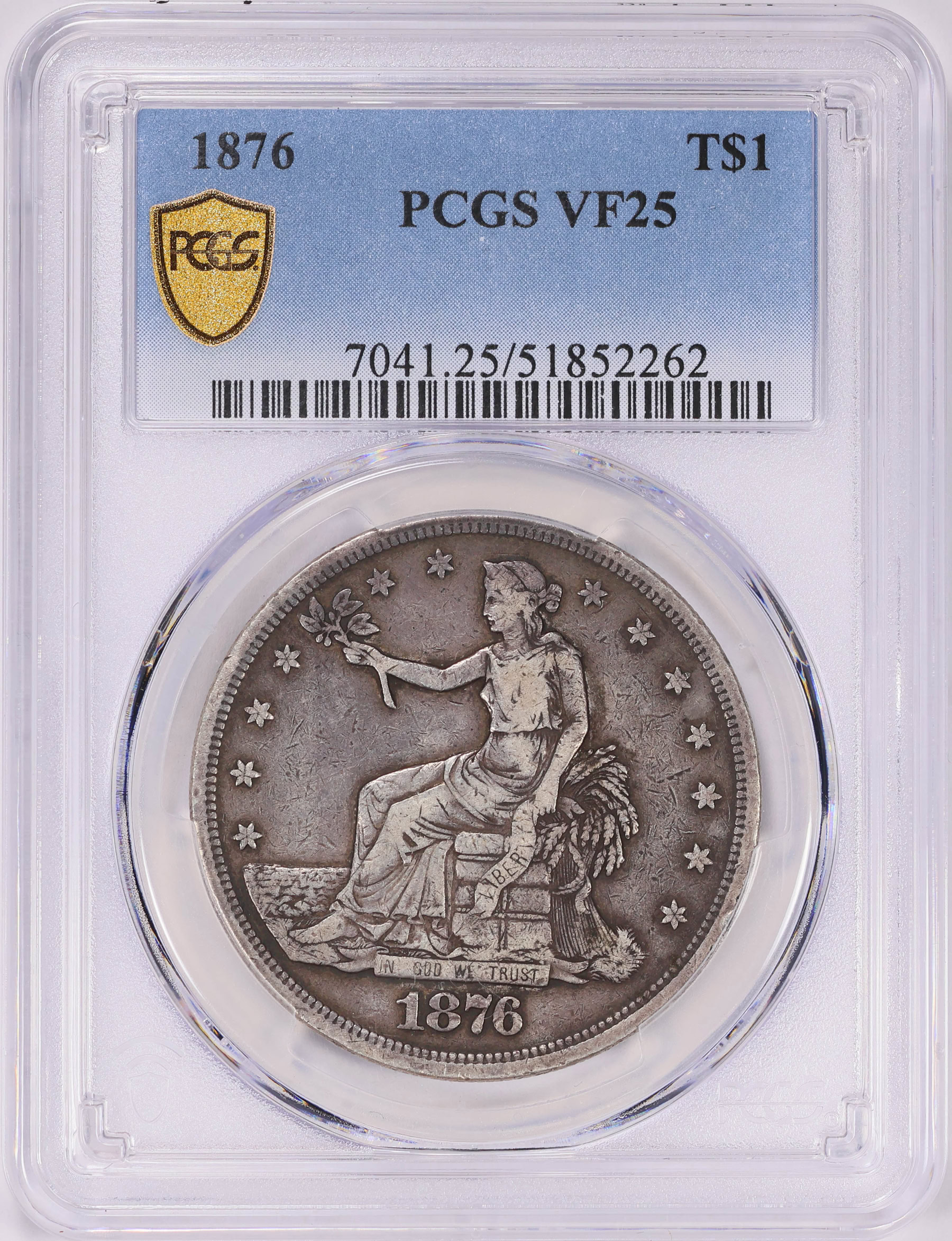 1876 Trade Silver Dollar PCGS VF-25 (Item 1832911) | GreatCollections Coin Auctions