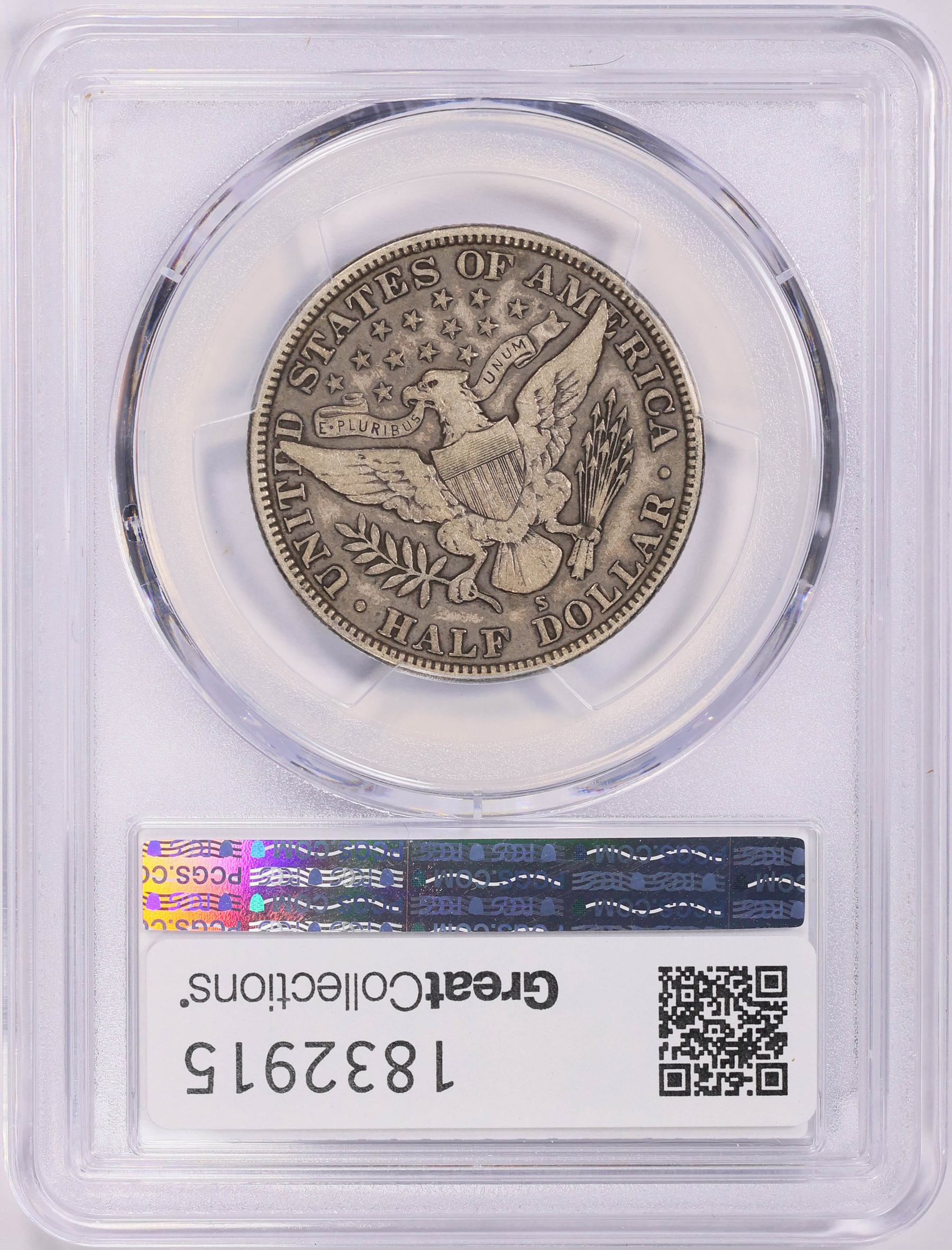1912-S Barber Half Dollar PCGS VF-25 (Item 1832915) | GreatCollections Coin Auctions