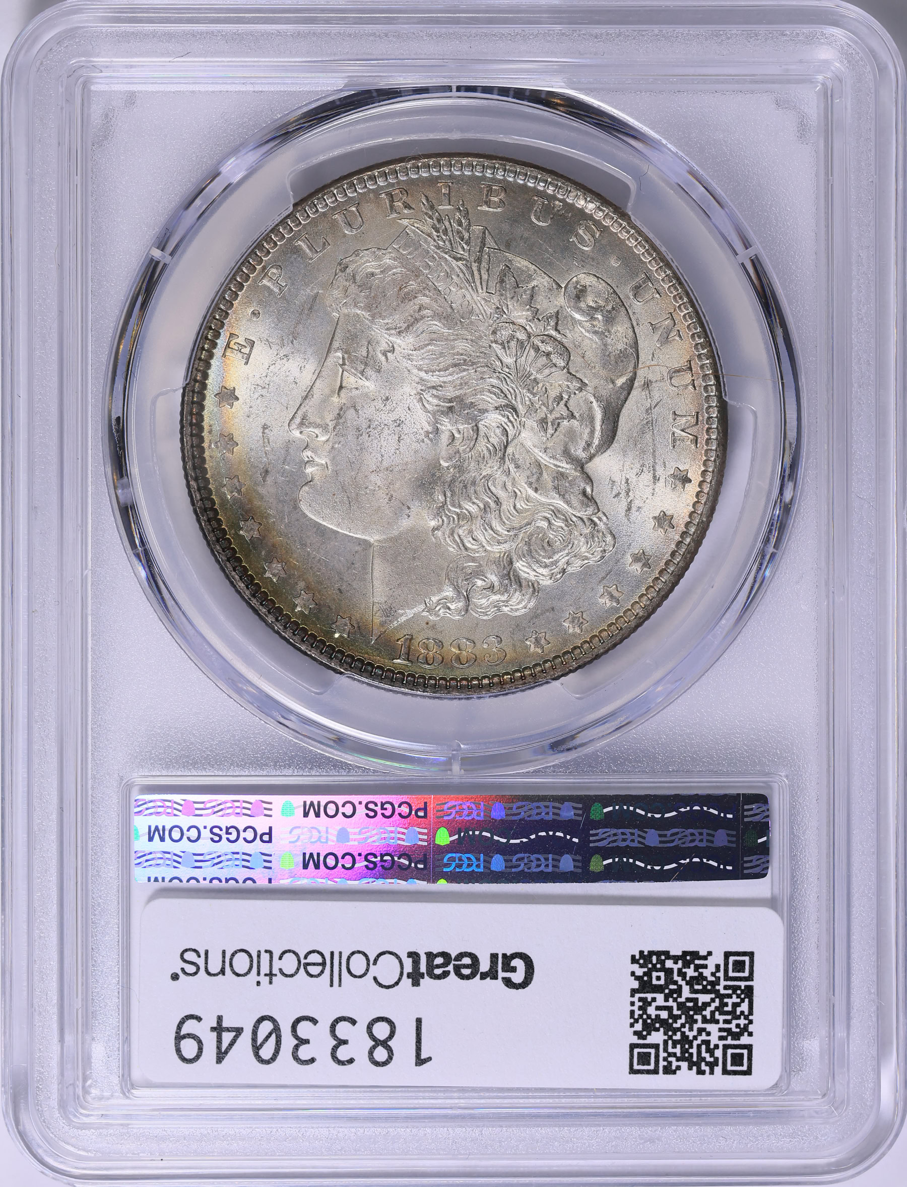1883 Morgan Silver Dollar PCGS MS-64 (Toned) (Item 1833049) | GreatCollections Coin Auctions