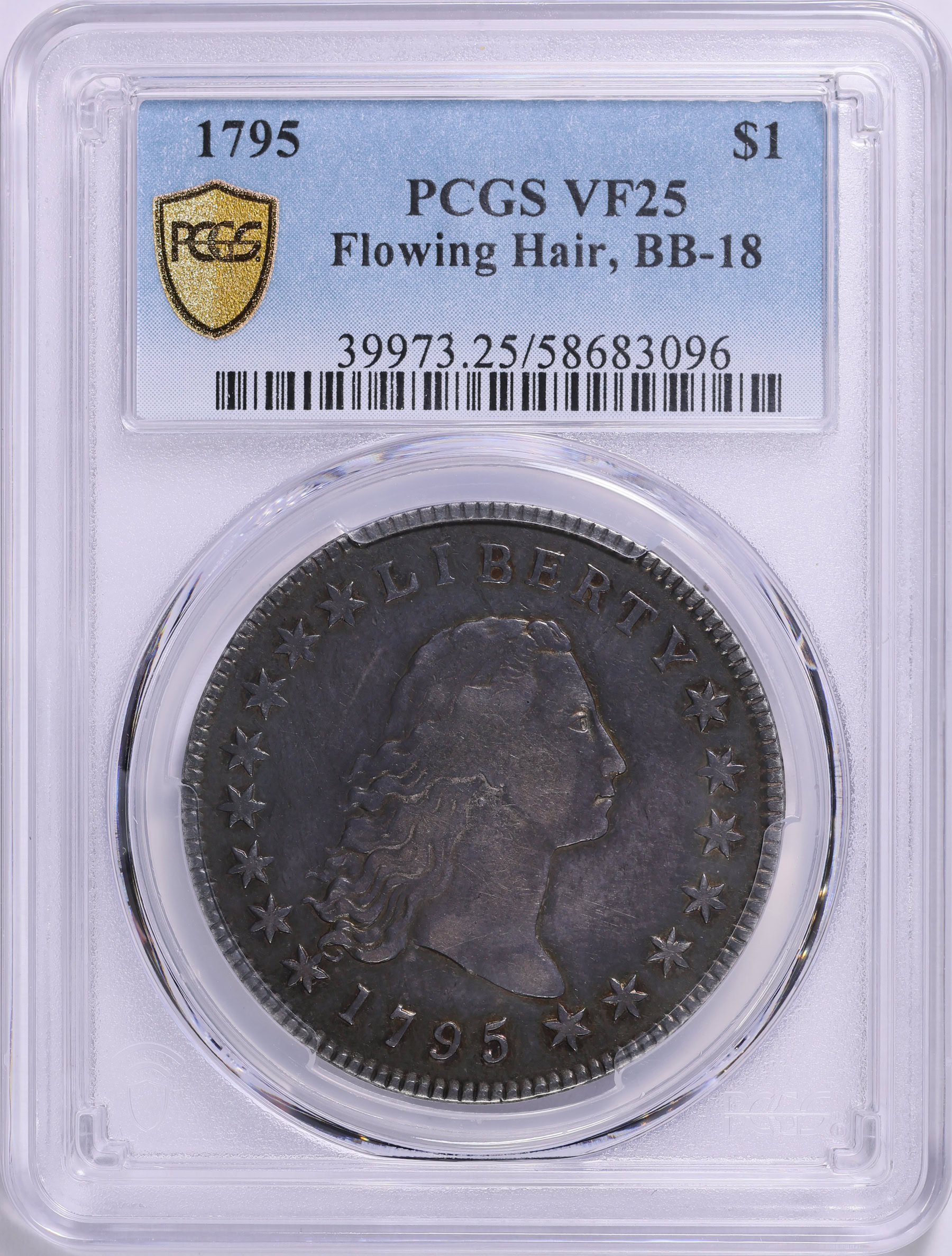 1795 Flowing Hair Silver Dollar BB-18 PCGS VF-25 (Item 1833050) | GreatCollections Coin Auctions