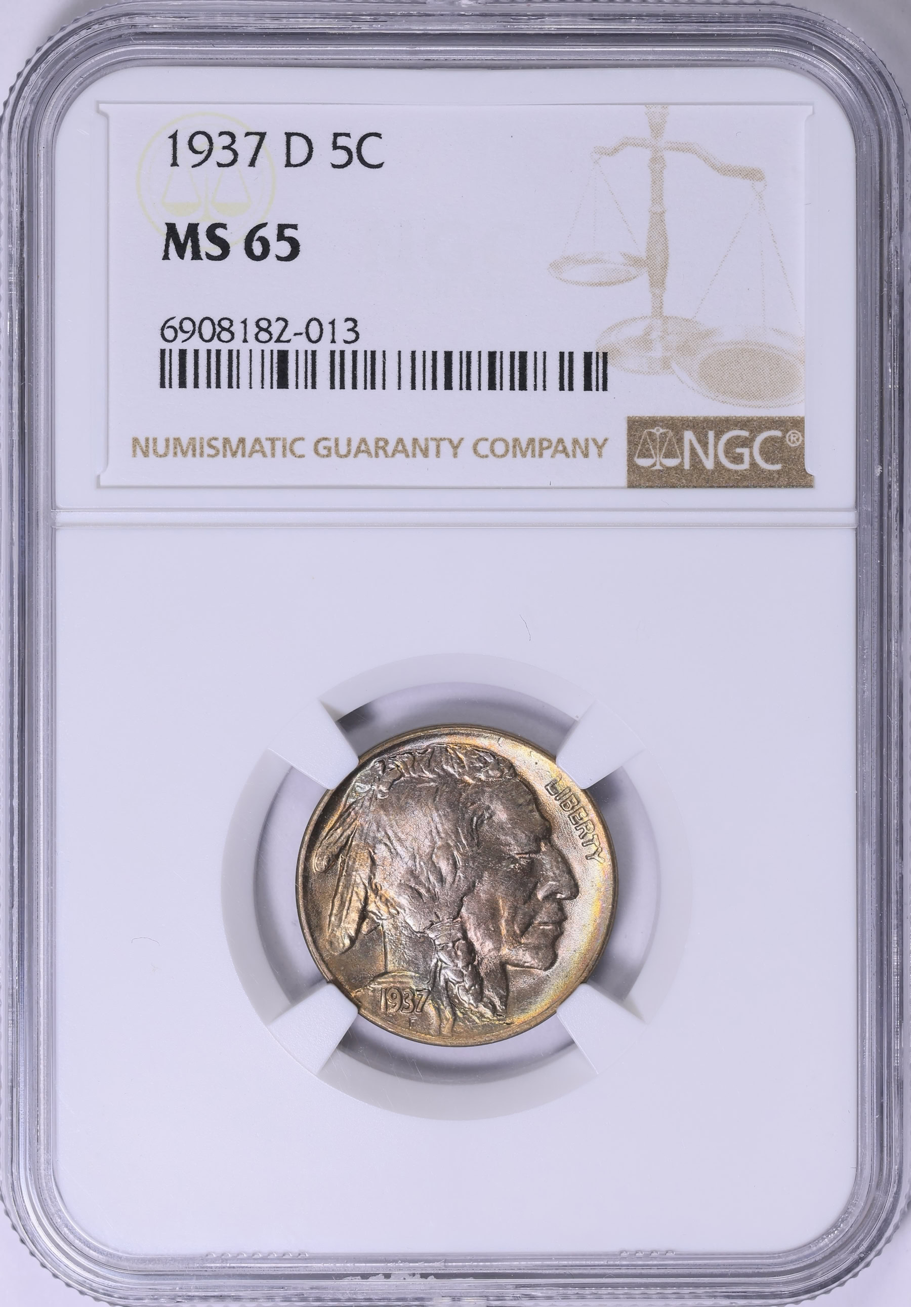 1937-D Buffalo Nickel NGC MS-65 (Toned) (Item 1833094) | GreatCollections Coin Auctions