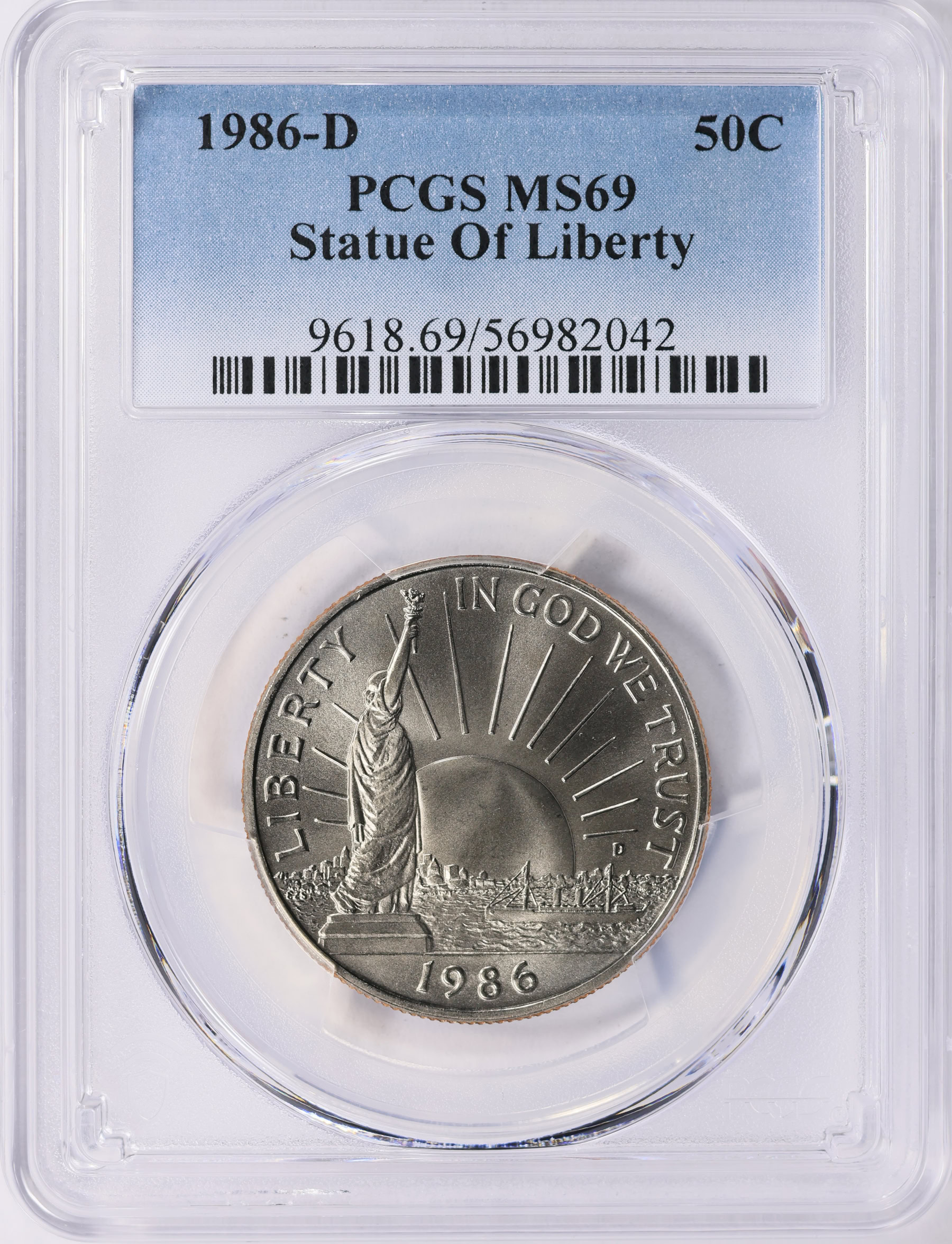 1986-D Statue of Liberty Centennial Clad Half Dollar PCGS MS-69 (Item ...