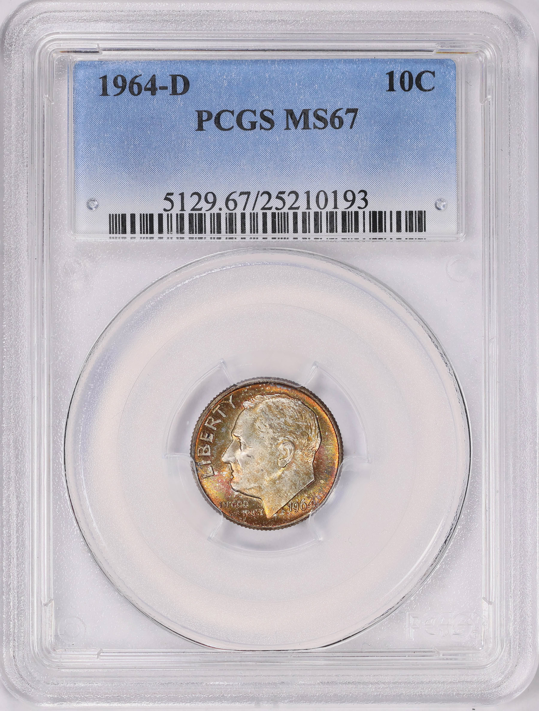 1964-D Roosevelt Dime PCGS MS-67 (Toned) (Item 1833269 ...