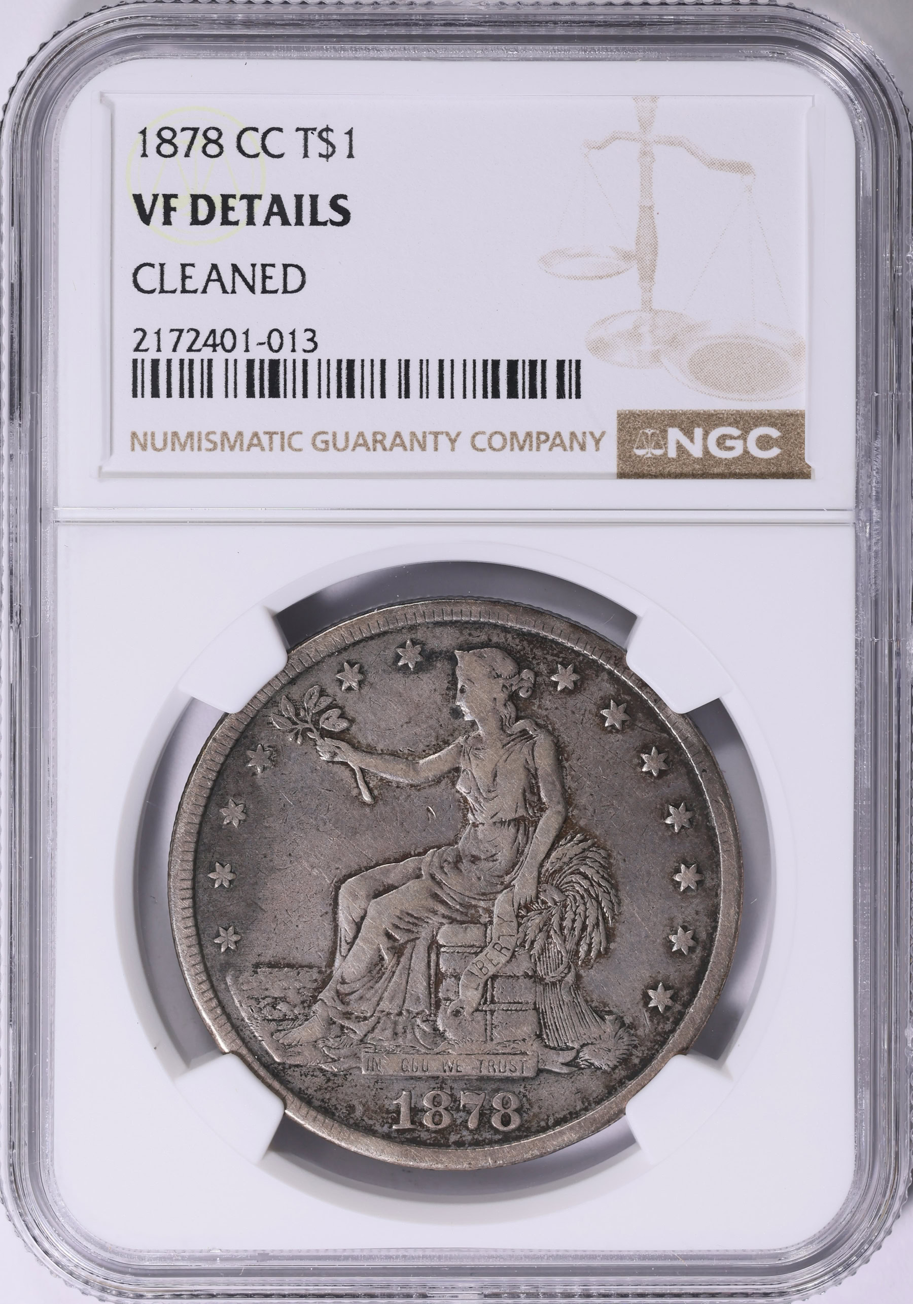 1878-CC Trade Silver Dollar NGC VF Details (Item 1833282) | GreatCollections Coin Auctions