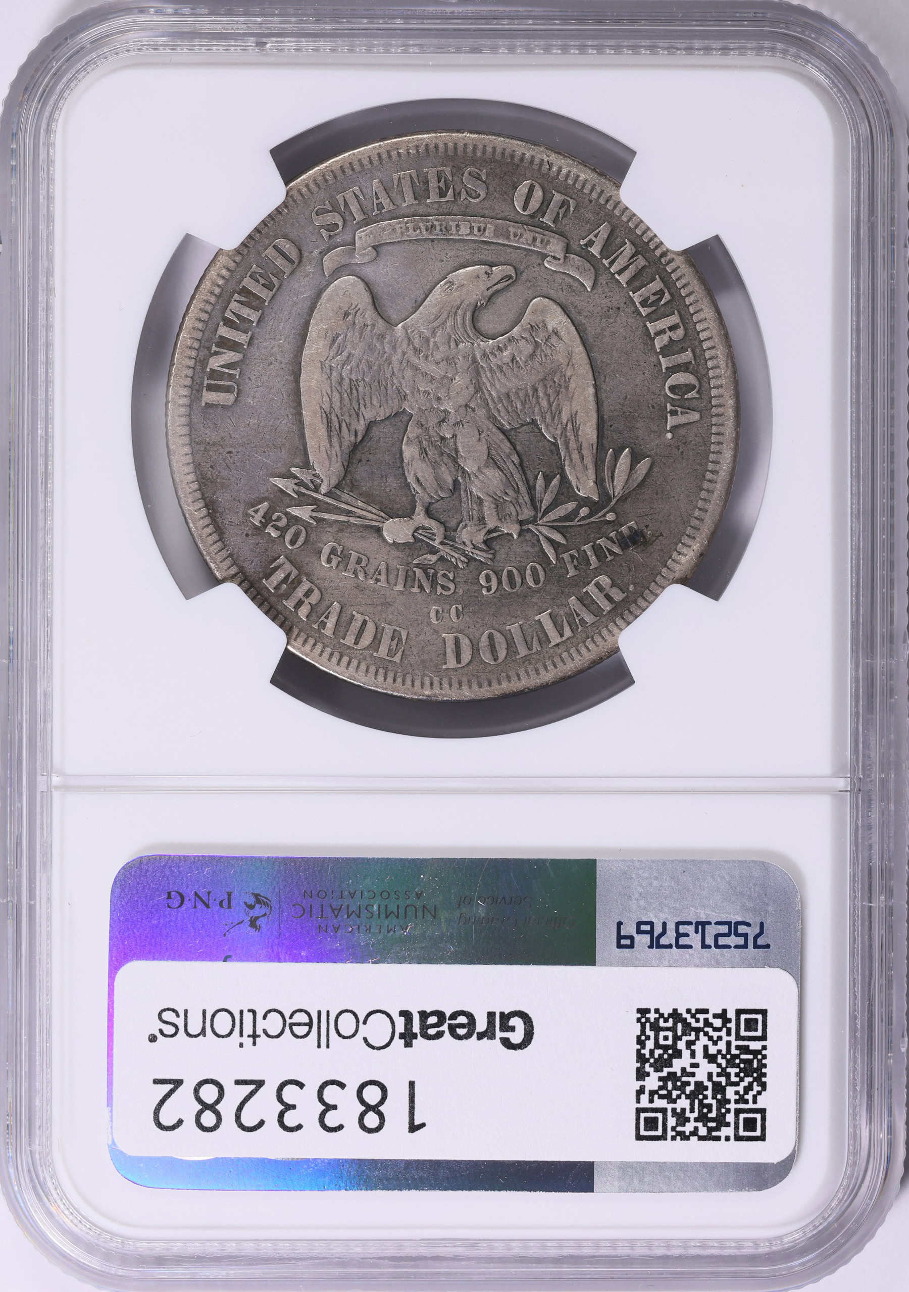 1878-CC Trade Silver Dollar NGC VF Details (Item 1833282) | GreatCollections Coin Auctions