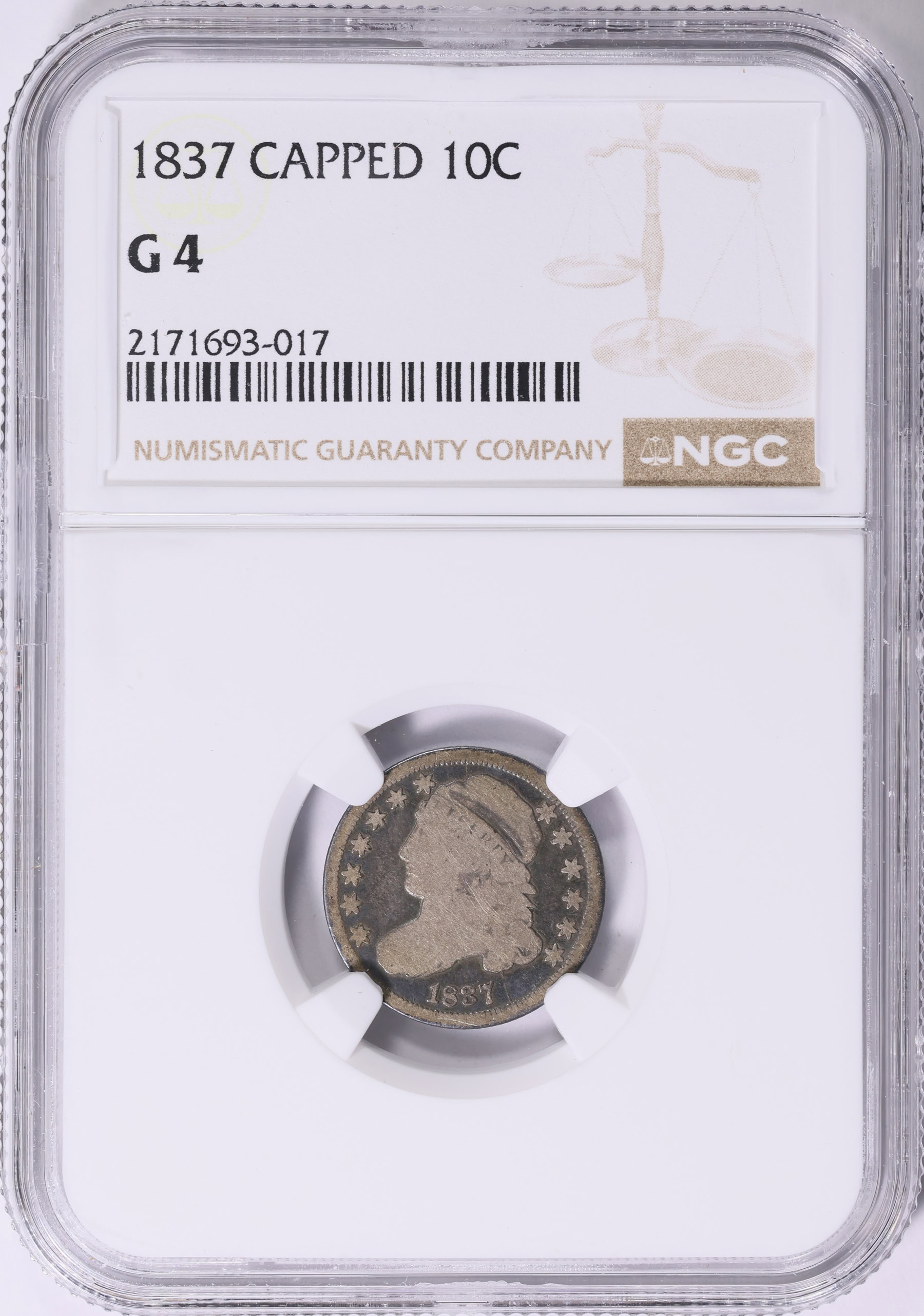 1837 Capped Bust Dime NGC G-04 (Toned) (Item 1833304 ...