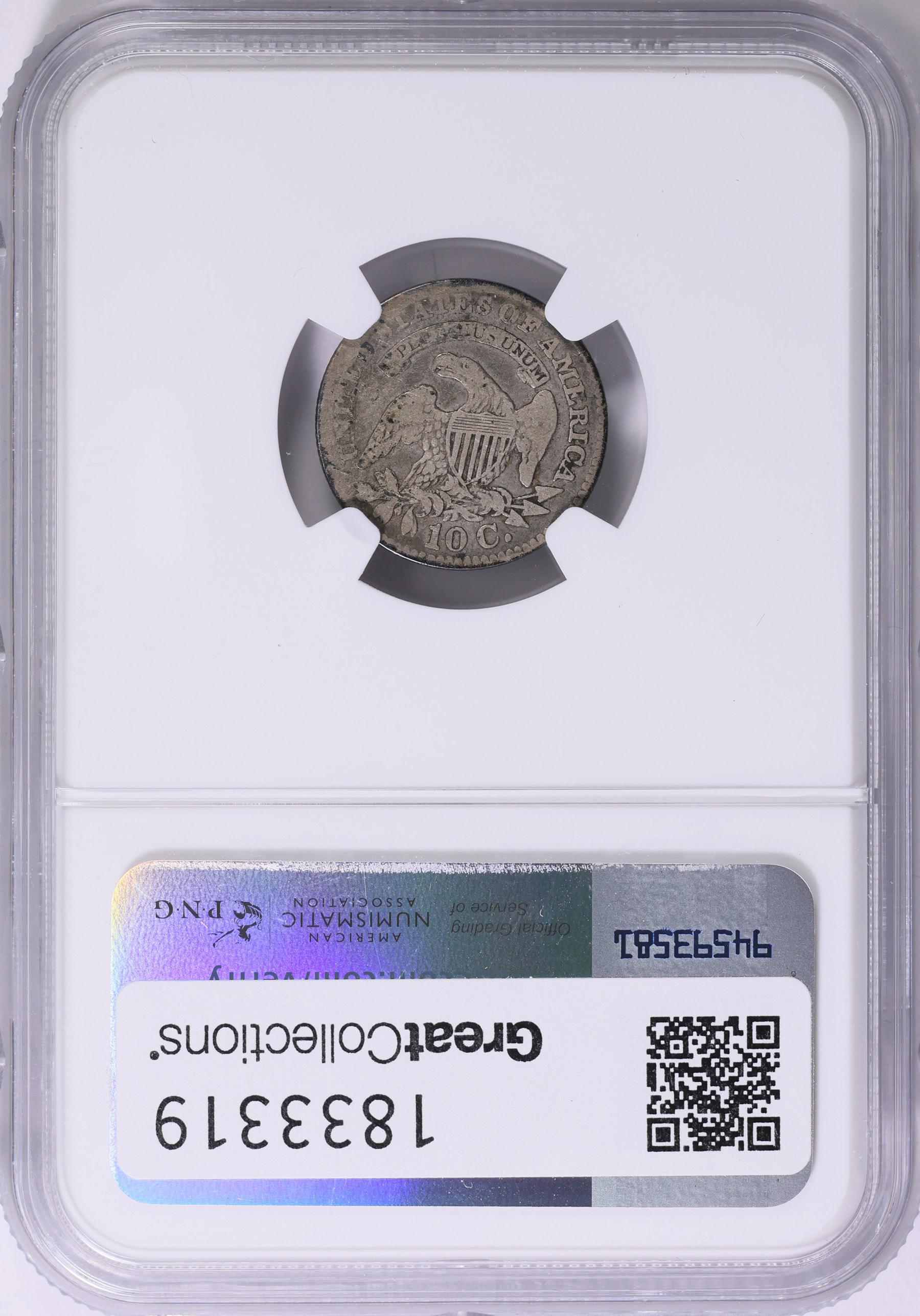 1827 Capped Bust Dime NGC G-06 (Toned) (Item 1833319) | GreatCollections Coin Auctions