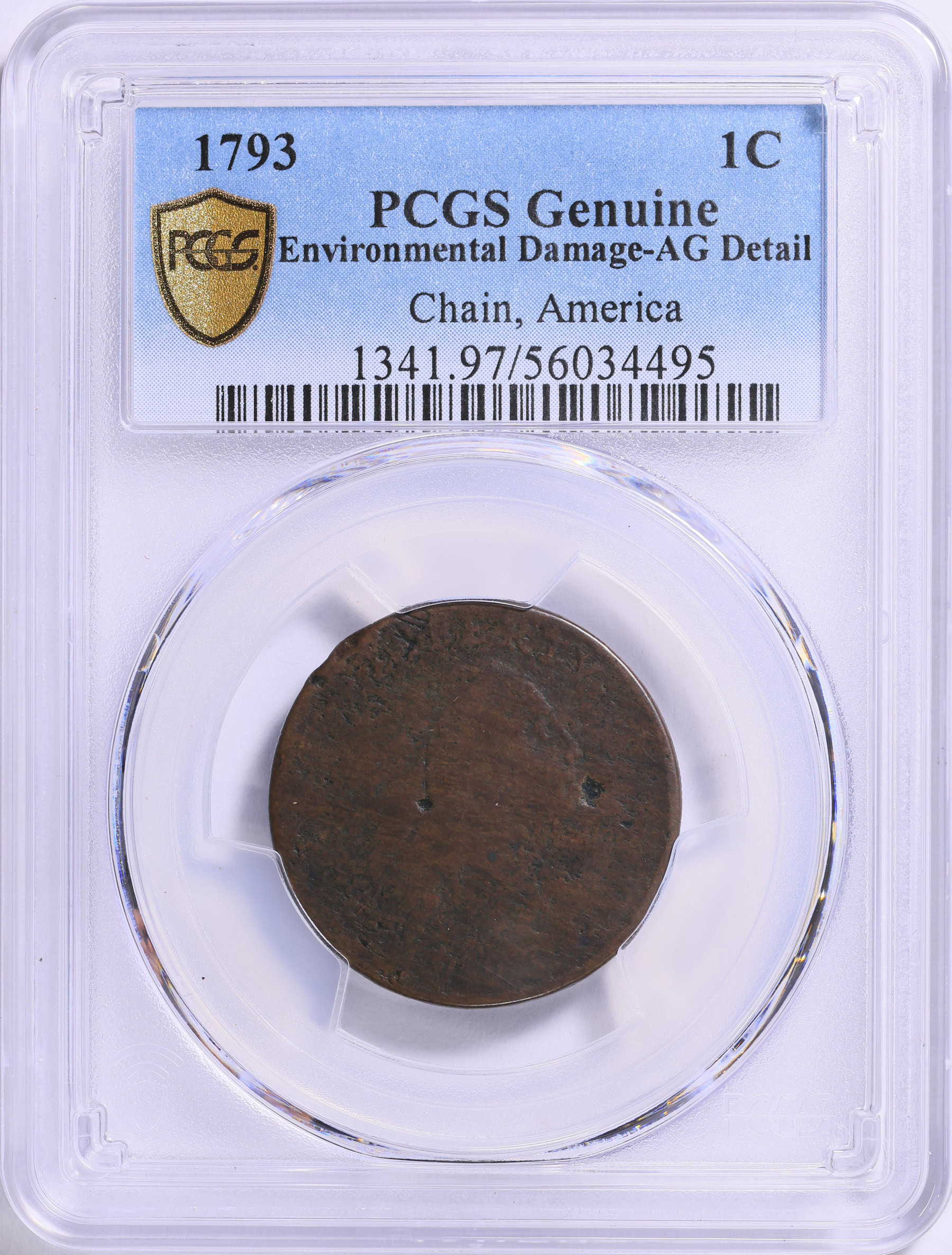1793 Chain Cent AMERICA PCGS Genuine AG Details (Item 1833336 ...