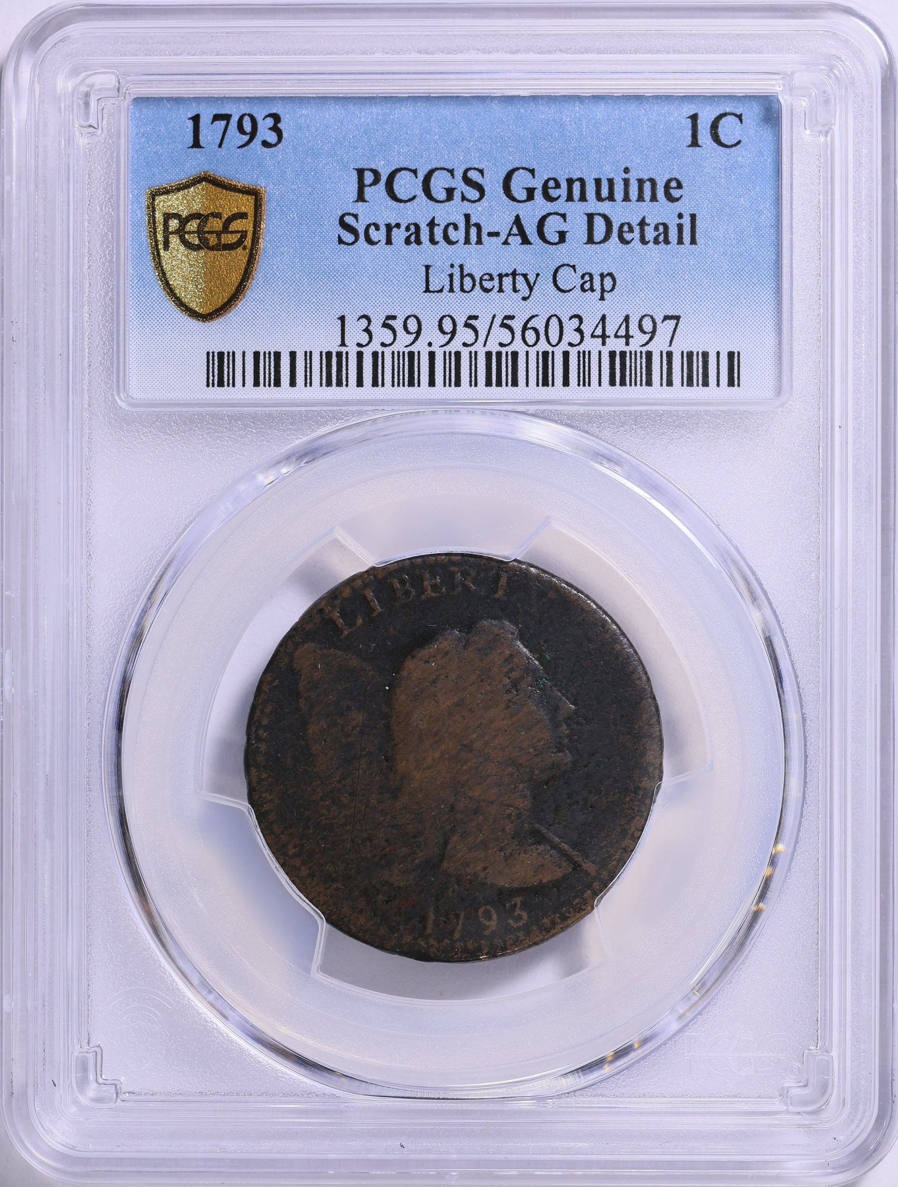 1793 Liberty Cap Cent PCGS Genuine AG Details (Item 1833338 ...