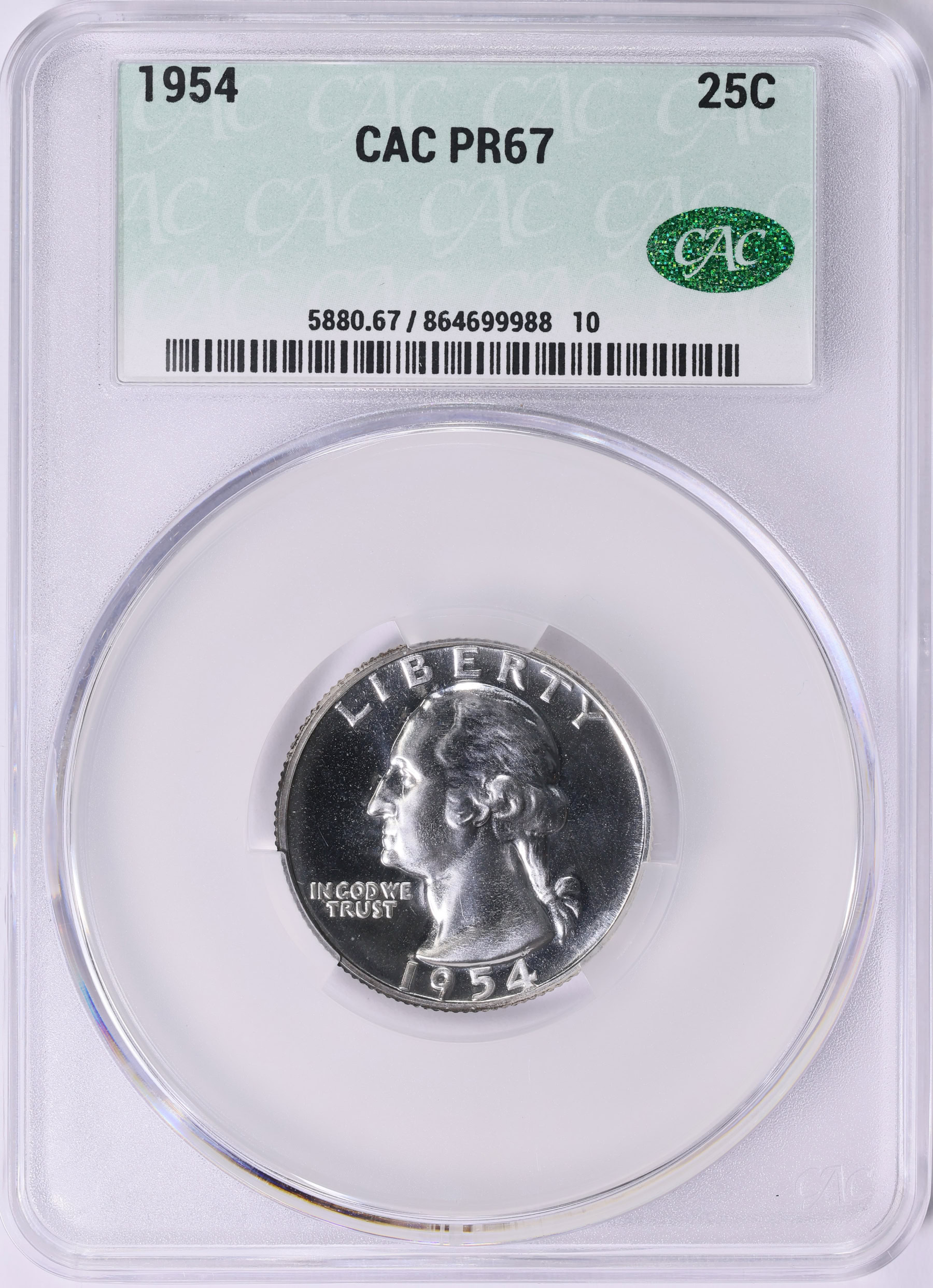 1954 Washington Quarter CACG Proof-67 (Item 1833499) | GreatCollections Coin Auctions