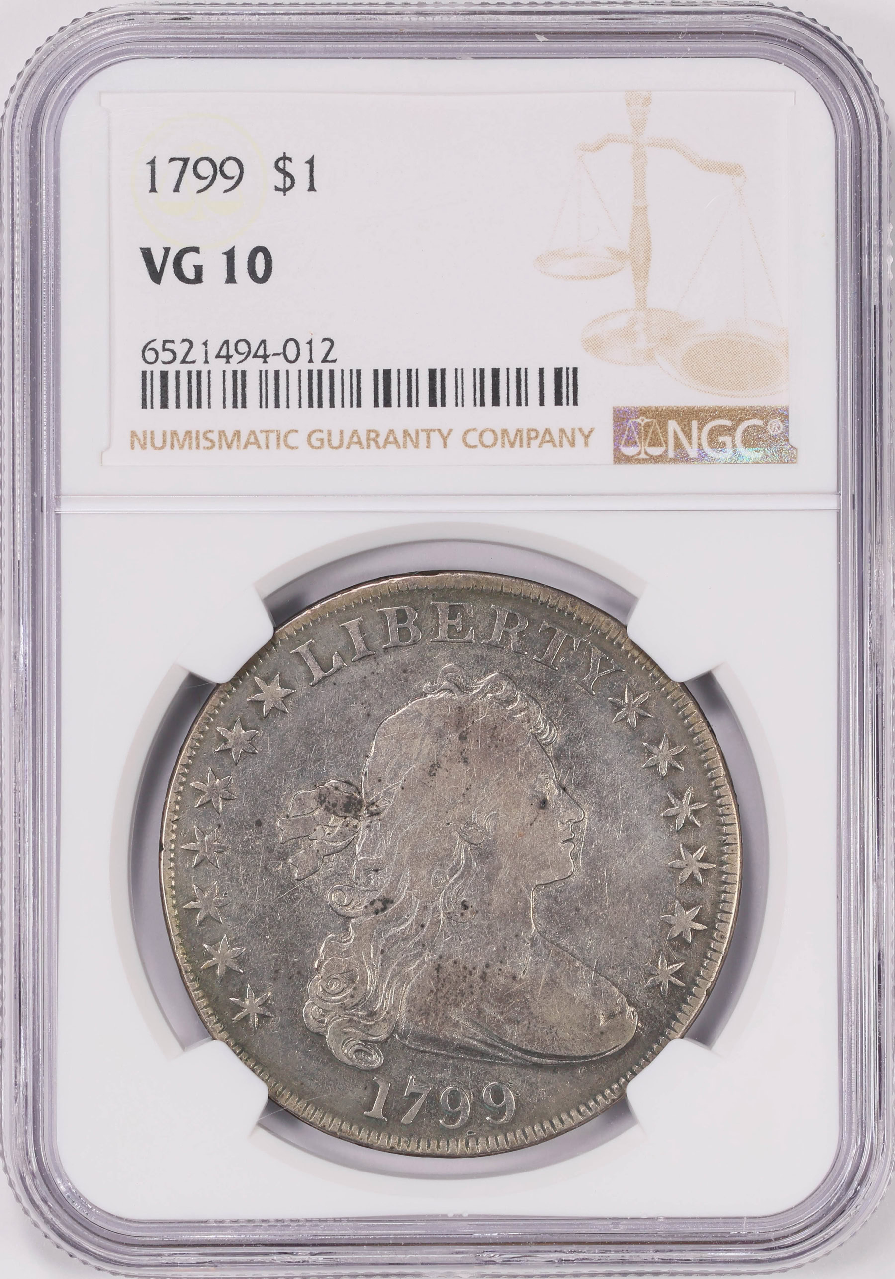 1799 Draped Bust Silver Dollar NGC VG-10 (Item 1833511) | GreatCollections Coin Auctions