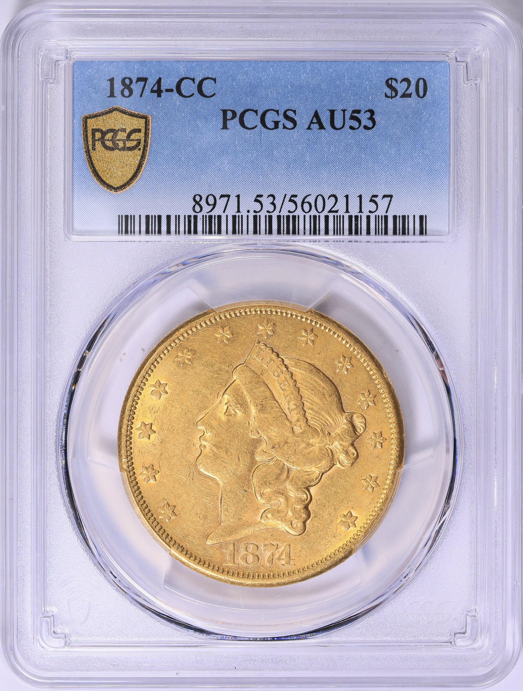 1874-CC Liberty Gold Double Eagle PCGS AU-53 (Item 1833545) | GreatCollections Coin Auctions