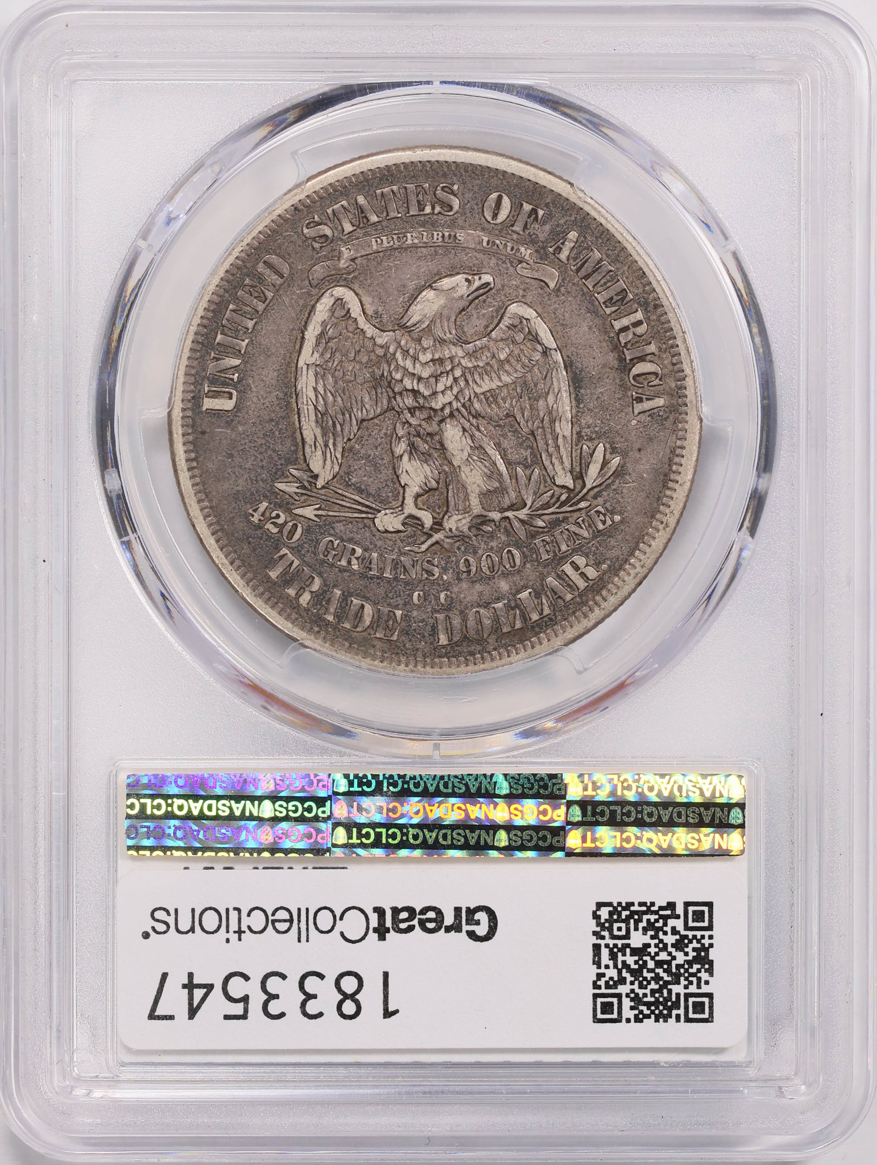 1876-CC Trade Silver Dollar PCGS VF-35 (Item 1833547) | GreatCollections Coin Auctions
