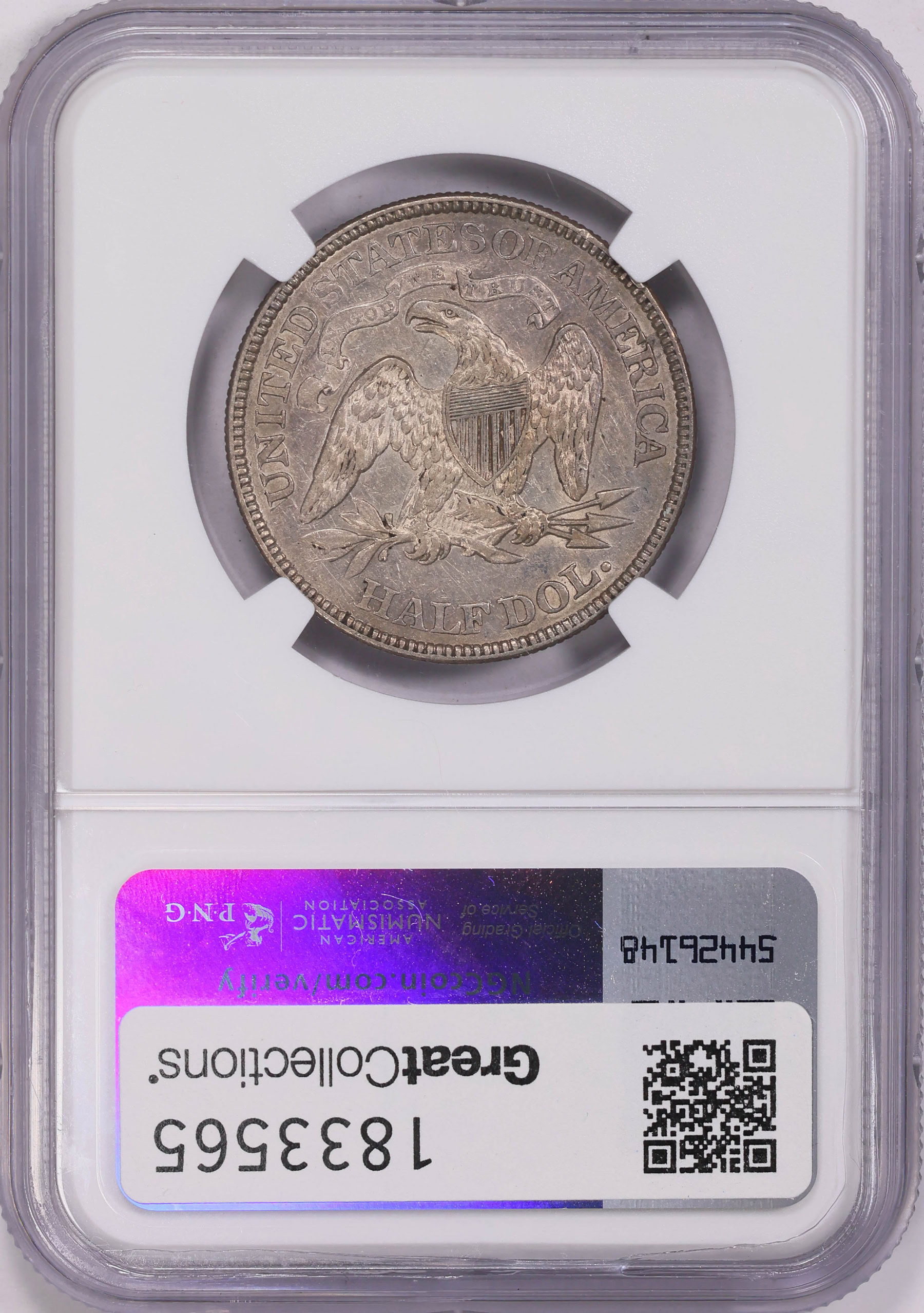 1876 Seated Liberty Half Dollar NGC AU-50 (Item 1833565) | GreatCollections Coin Auctions