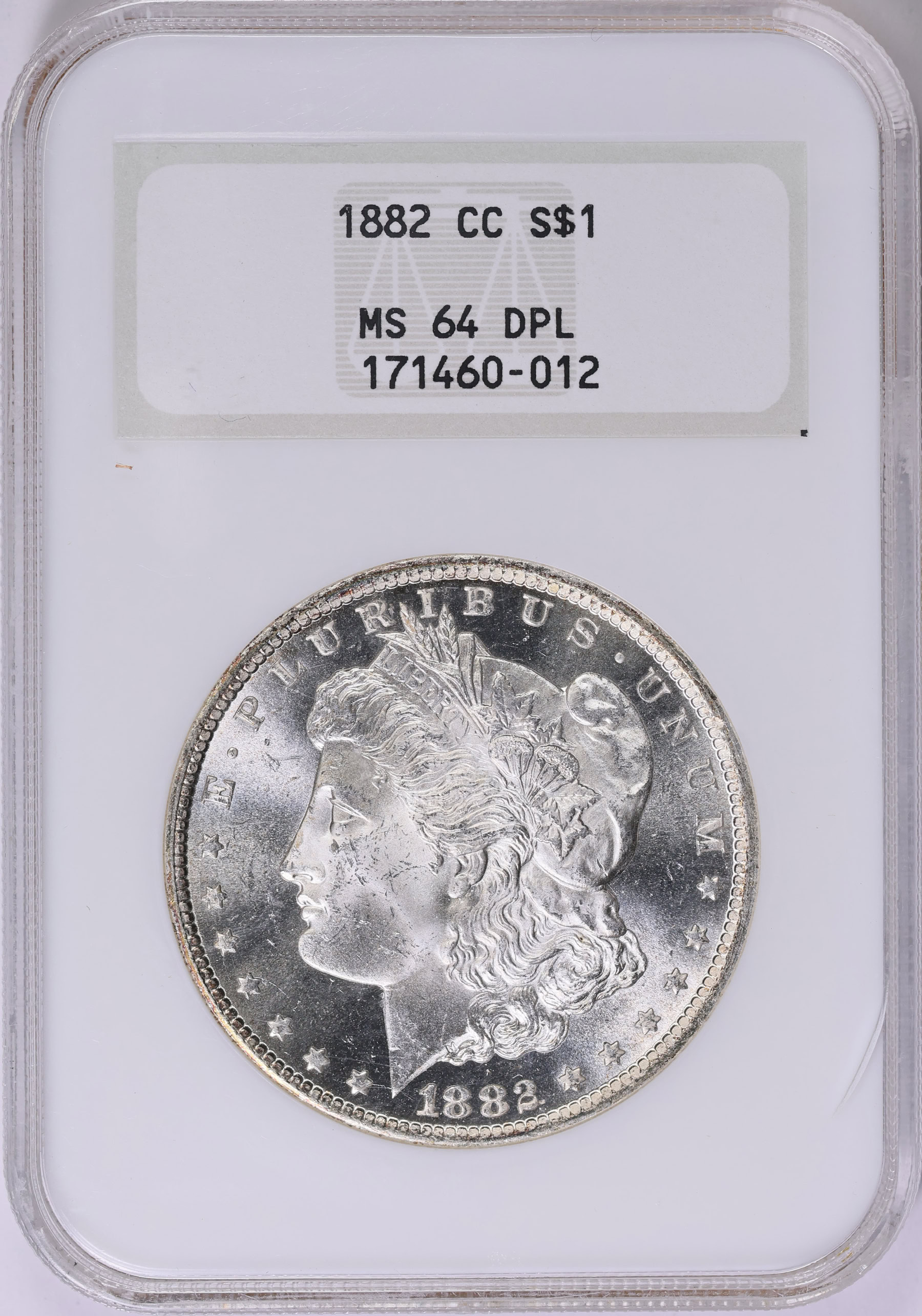 1882-CC Morgan Silver Dollar NGC MS-64 DPL OH (Item 1833580) | GreatCollections Coin Auctions