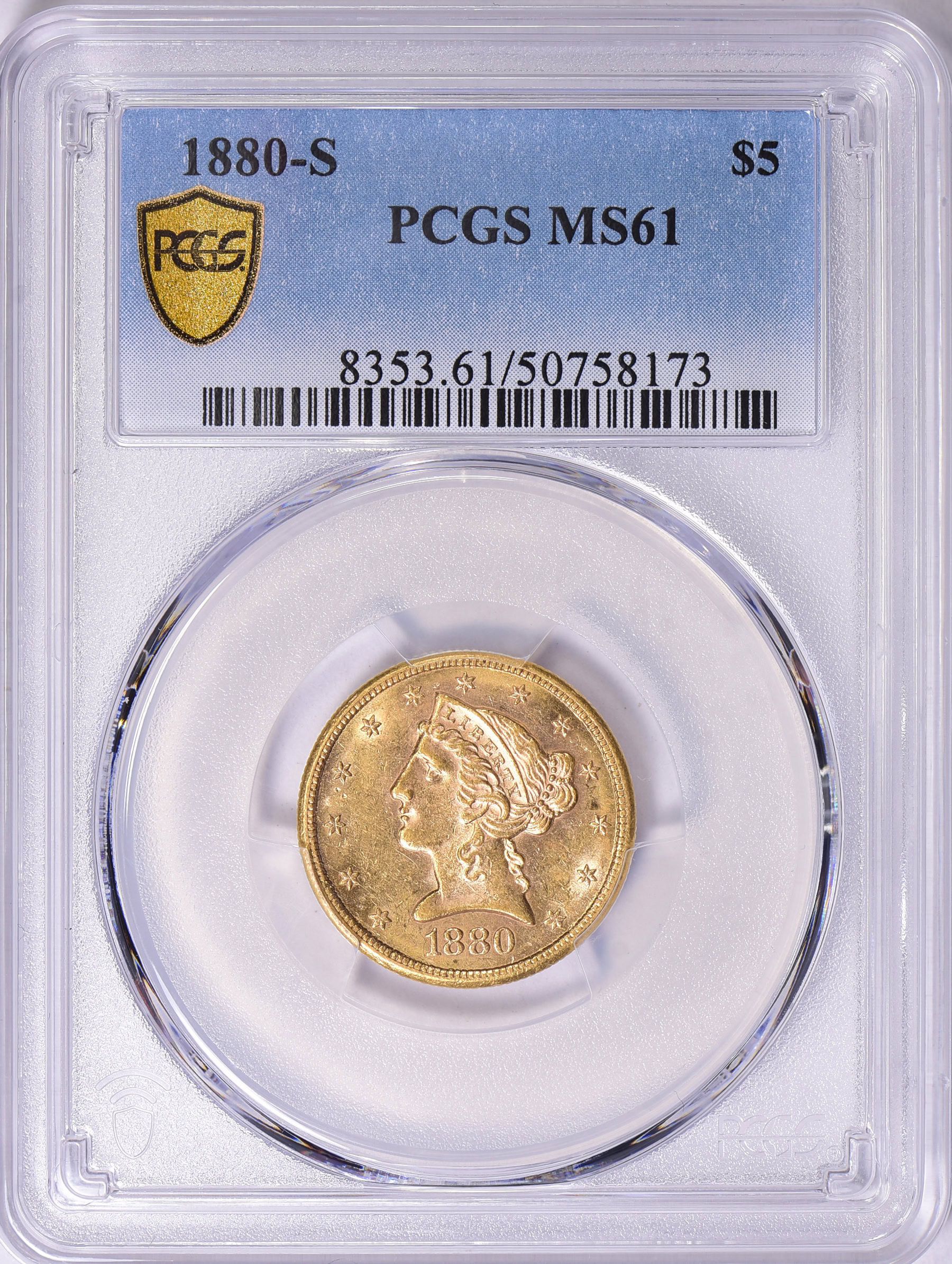 1880-S Liberty Gold Half Eagle PCGS MS-61 (Item 1833586) | GreatCollections Coin Auctions