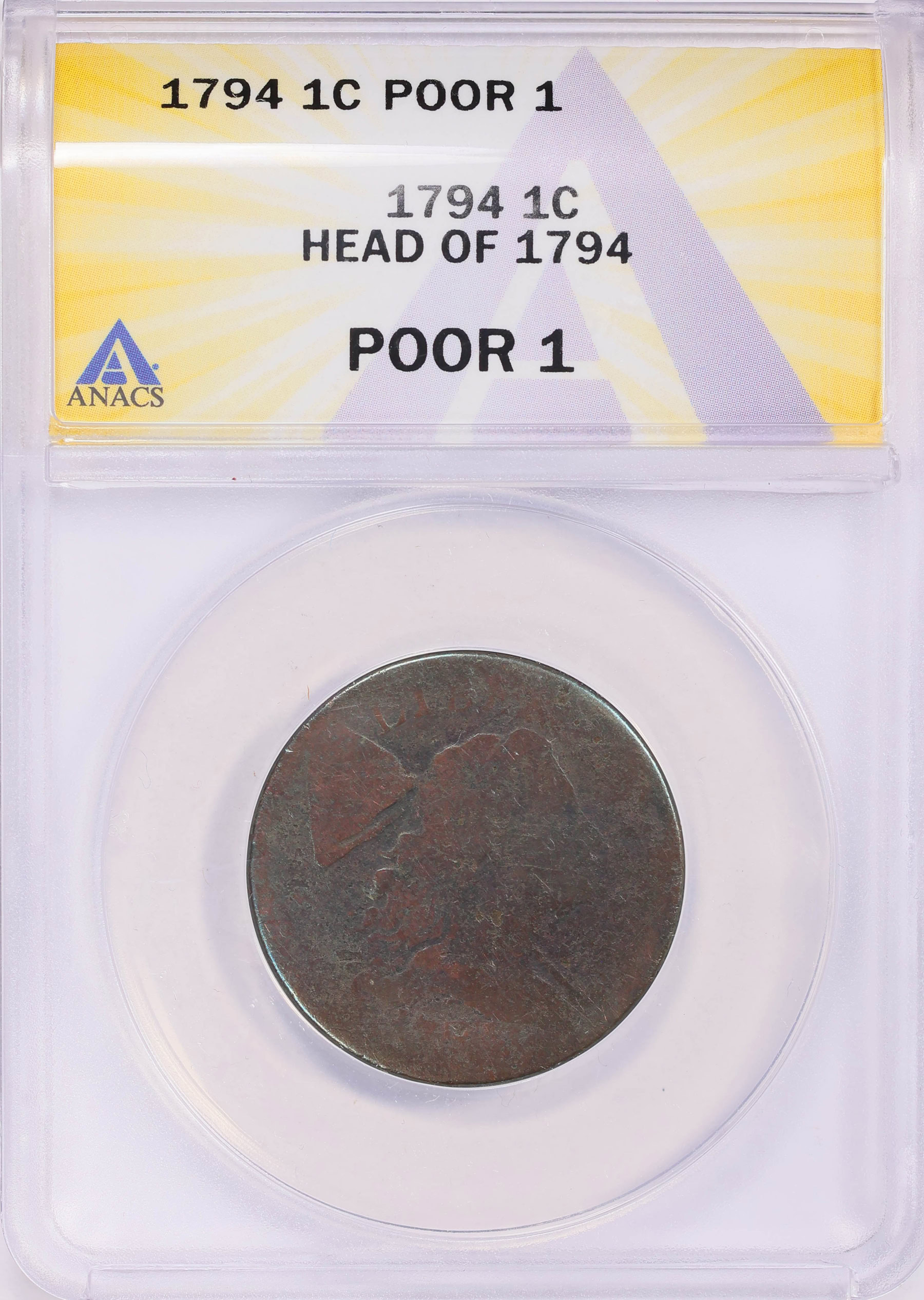 1794 Liberty Cap Cent Head of 1794 ANACS PO-01 BN (Item 1833638 ...
